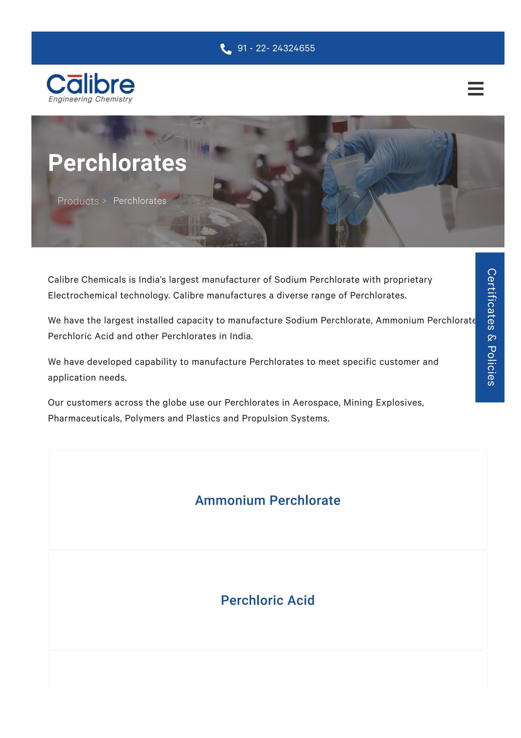 Ammonium Perchlorate Buy Online Sale Retailer | www.pinnaxis.com