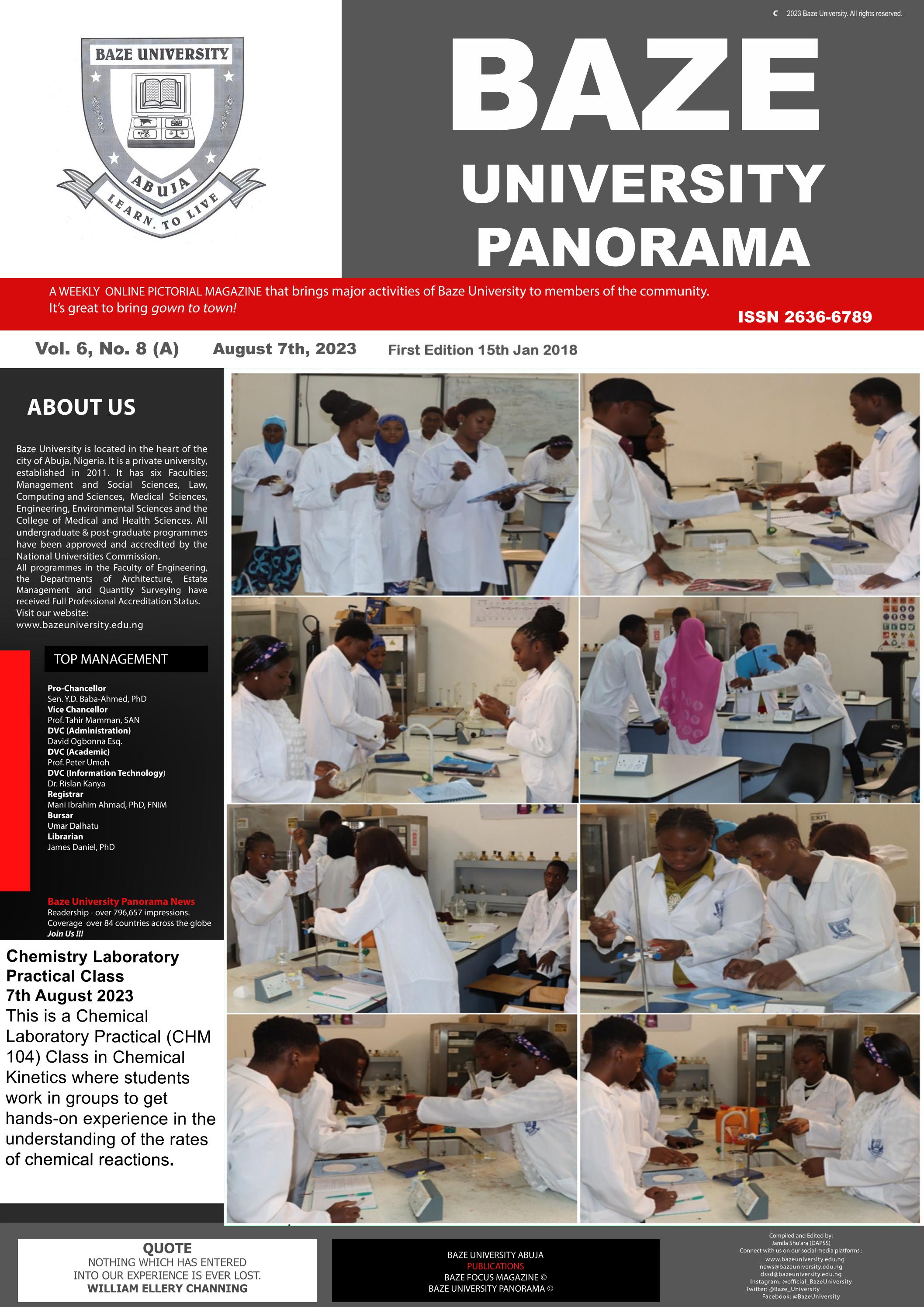 BAZE UNIVERSITY PANORAMA NEWS (7th August 2023) by Baze University - Issuu