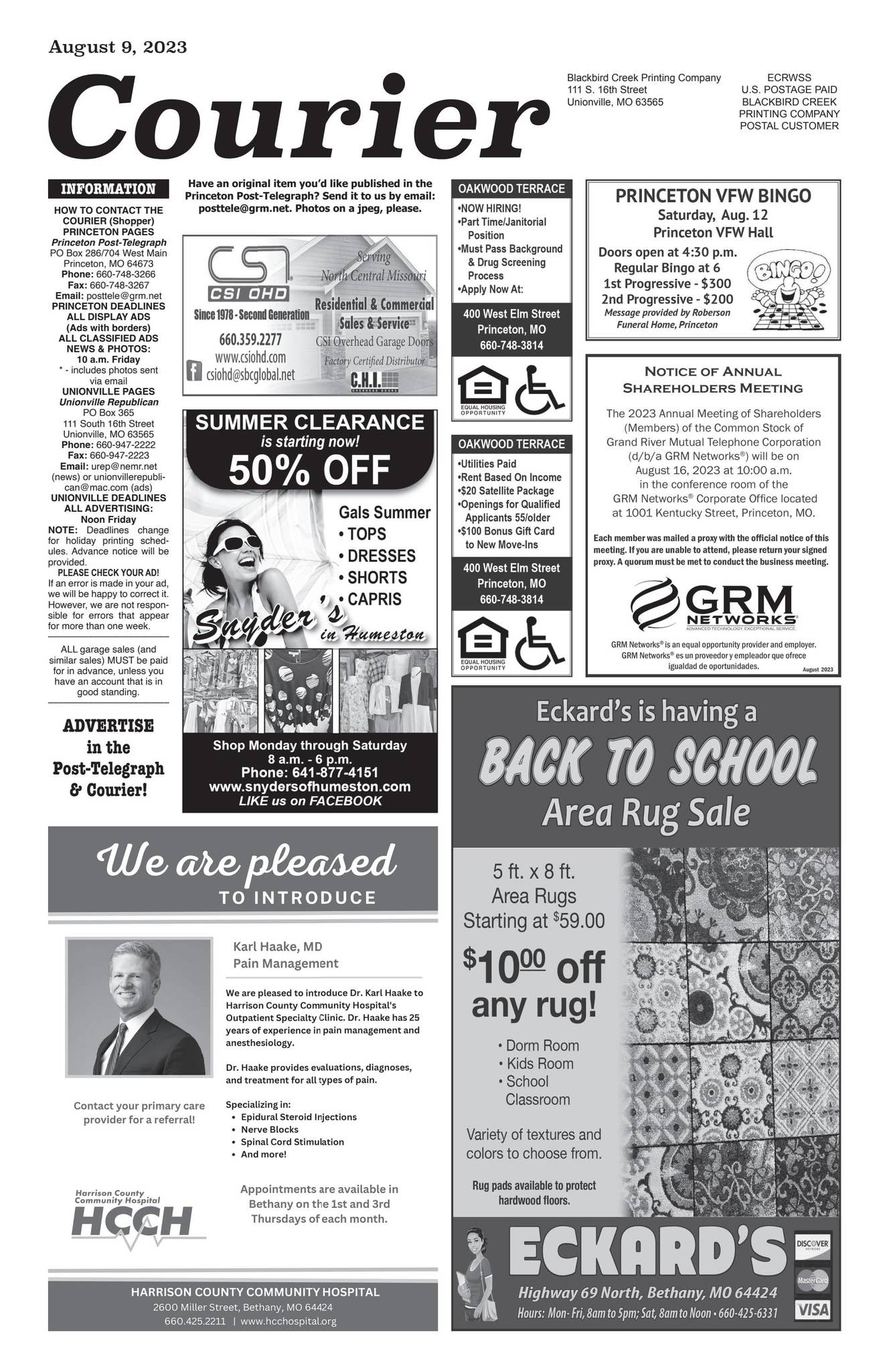 08-09-2023 Courier by NorthMissouriNews - Issuu