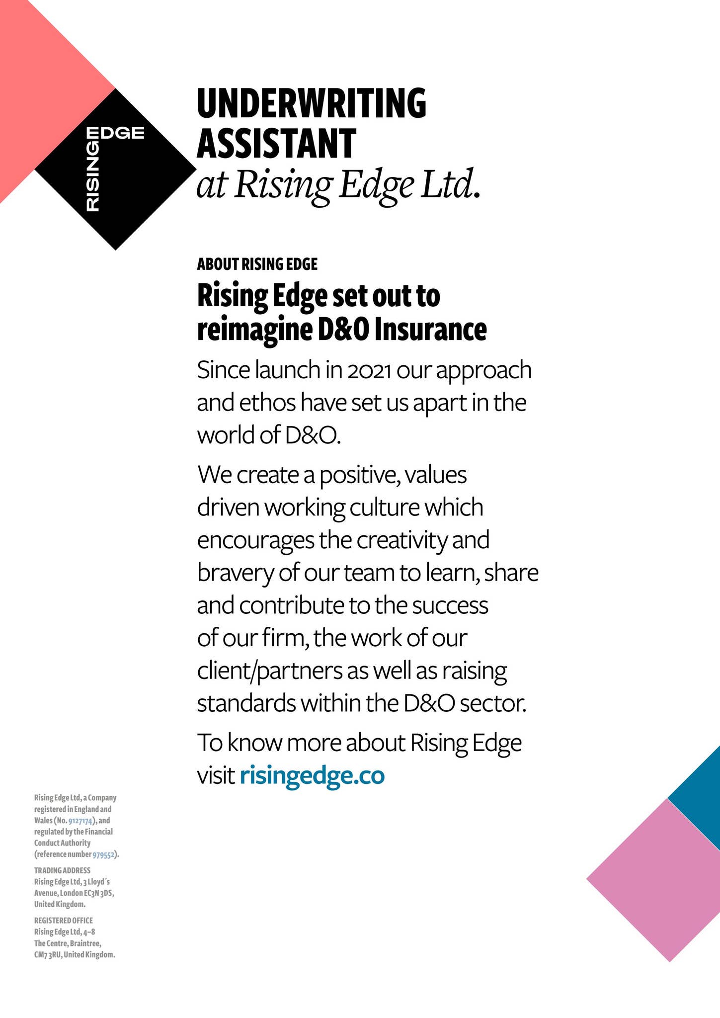 Underwriting Assistant at Rising Edge by risingedgeltd - Issuu