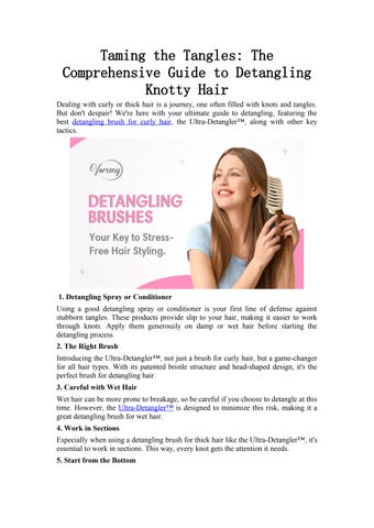 Taming the Tangles: The Comprehensive Guide to Detangling Knotty Hair ...