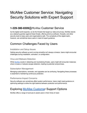 @1-229-380-8309> McafeeCustomer Service by sdcvxdf - Issuu
