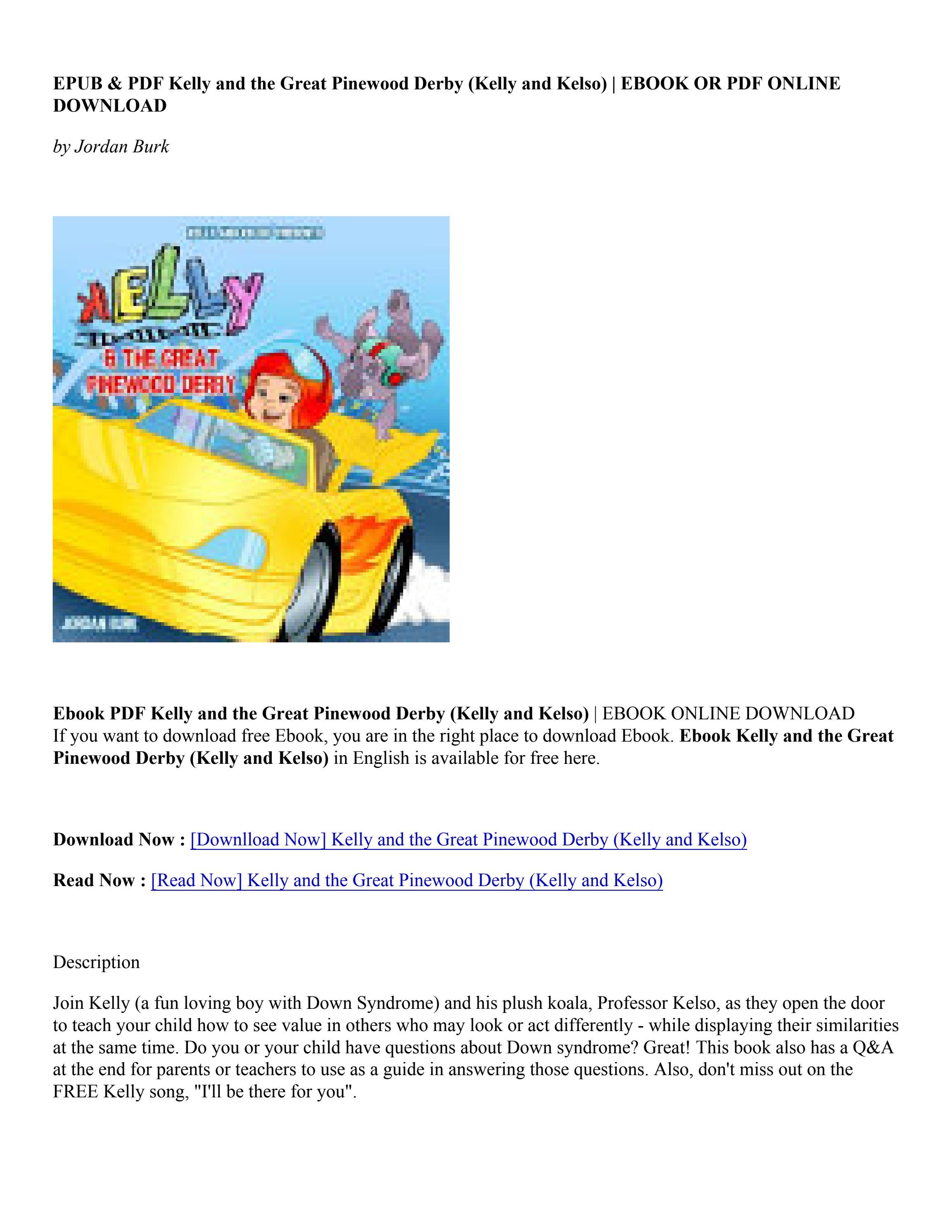 (Download PDF/Epub) Kelly and the Great Pinewood Derby (Kelly and Kelso ...