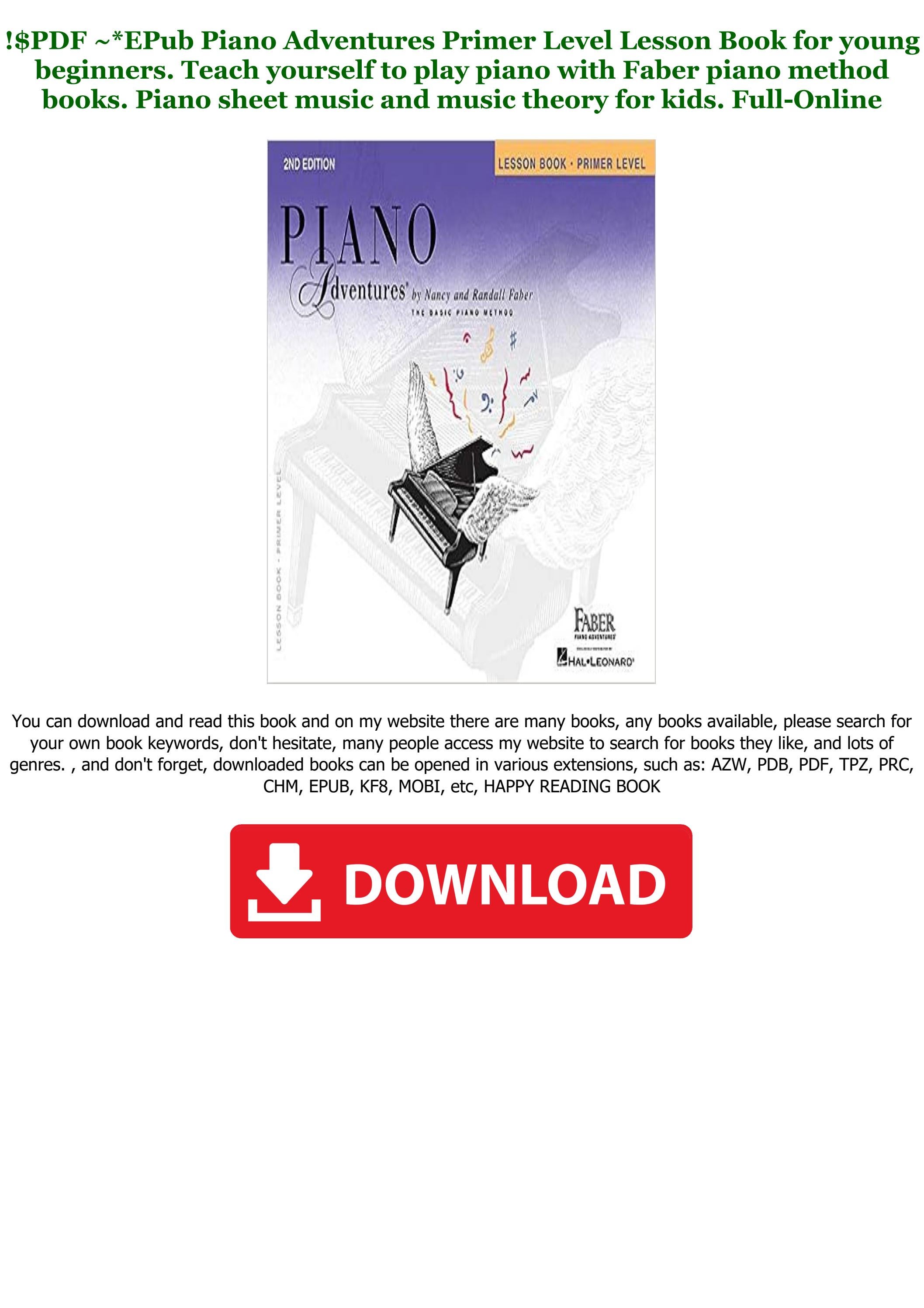 Piano Books For Beginners Pdf