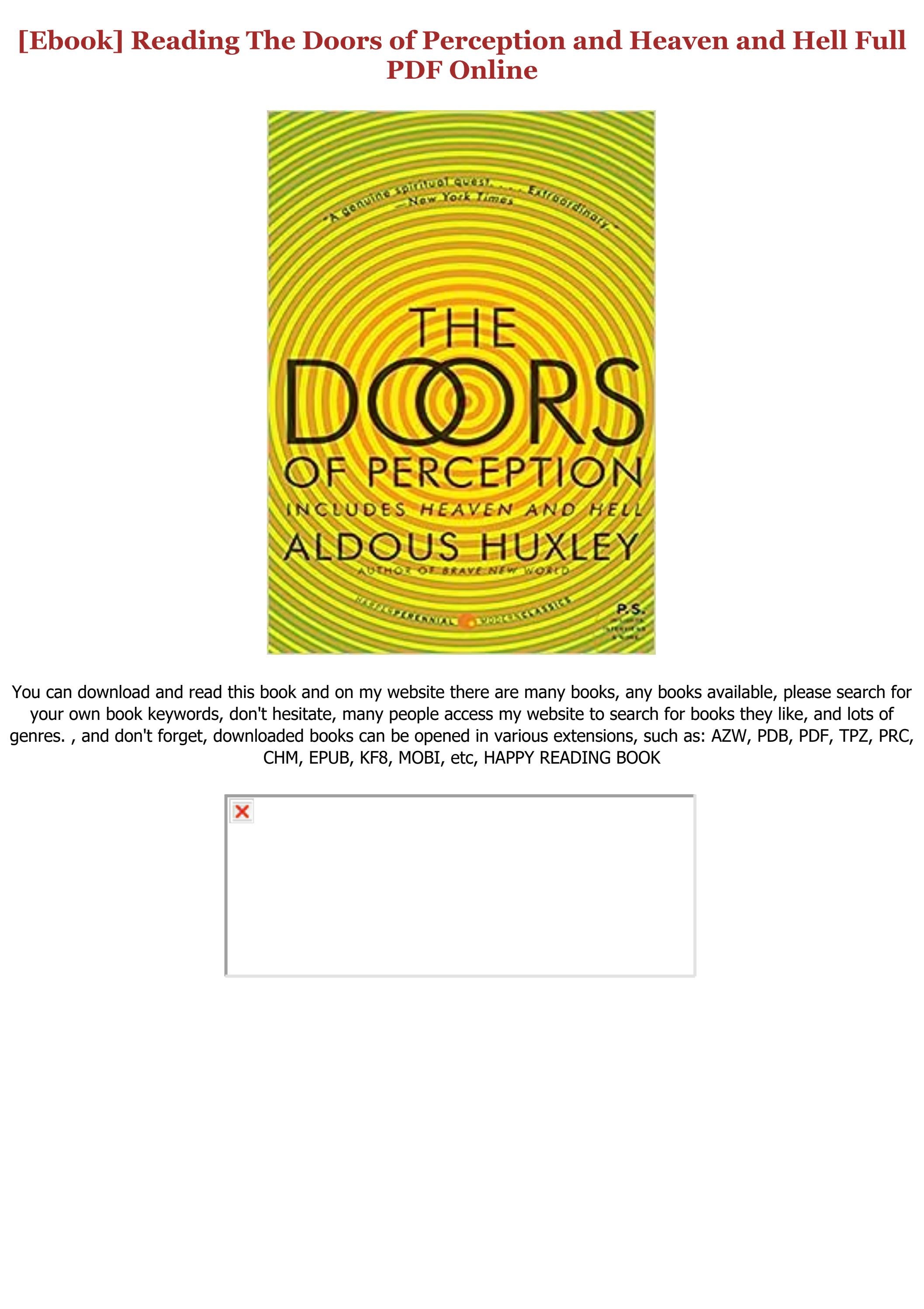 Download [PDF] The Doors of Perception and Heaven and Hell Pre Order by ...