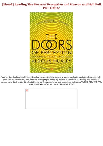 Download [PDF] The Doors of Perception and Heaven and Hell Pre Order by ...