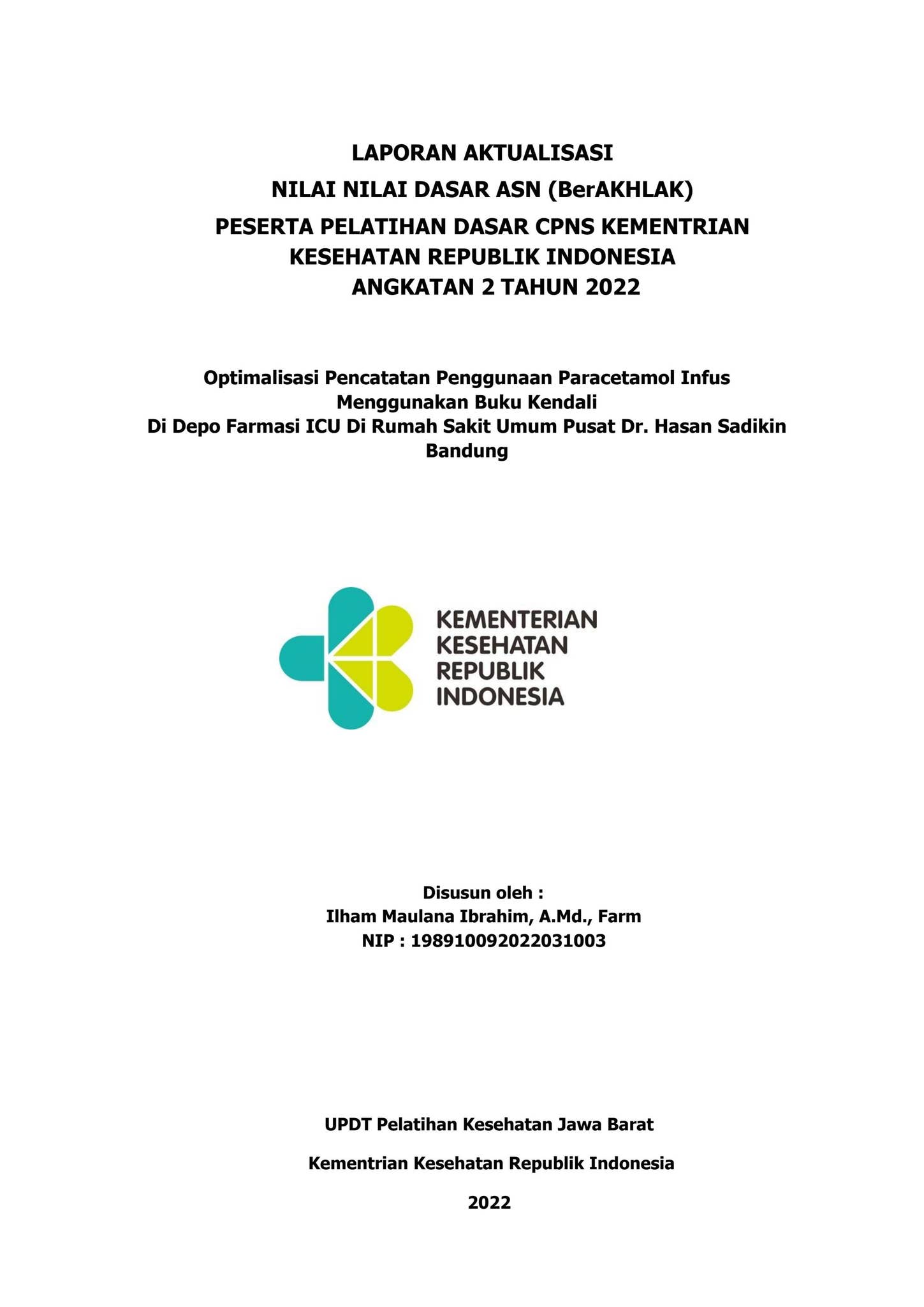 Pencatatan Penggunaan Paracetamol Infus Menggunakan Buku Kendali Di ...