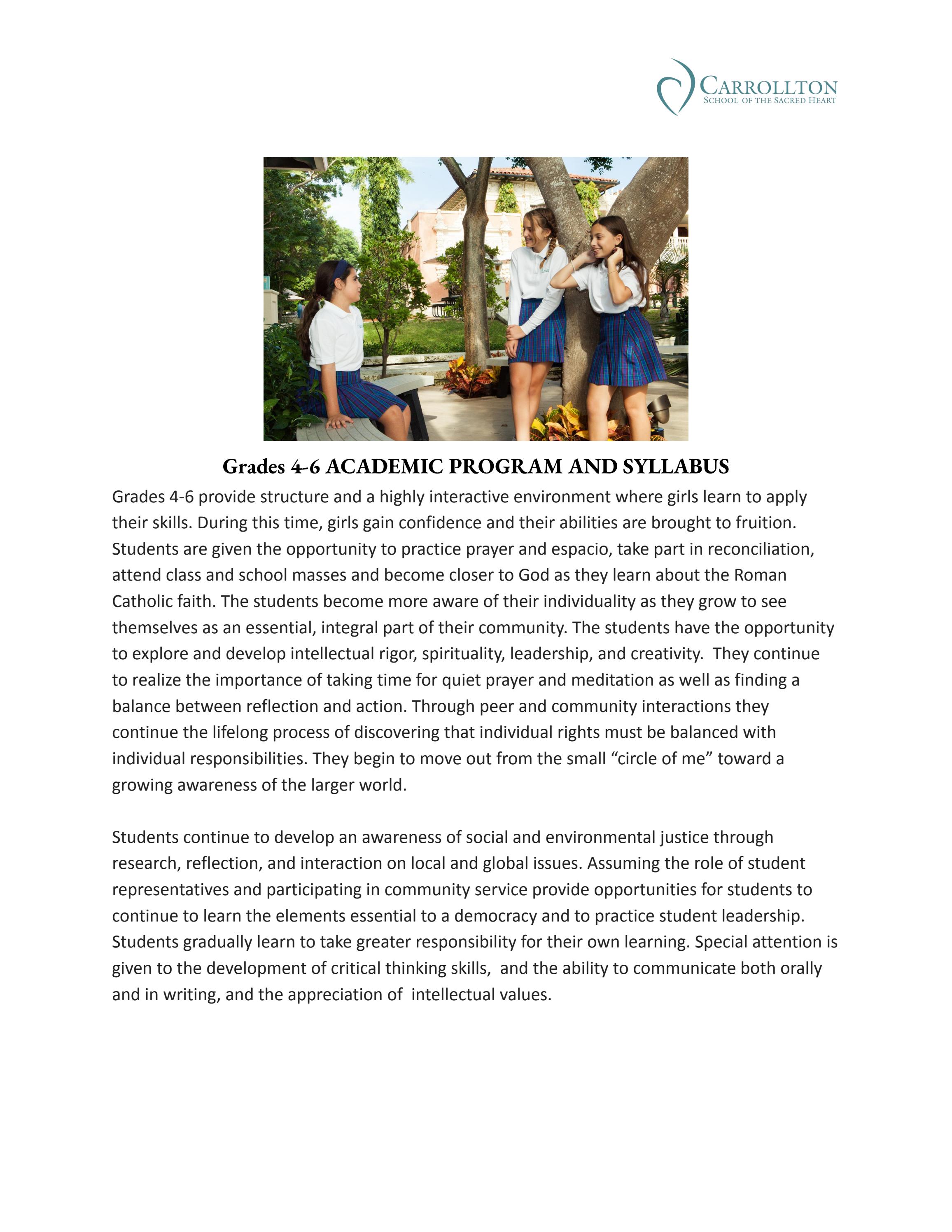 Grades 5-6 Curriculum Guide by Carrollton School of the Sacred Heart - Issuu