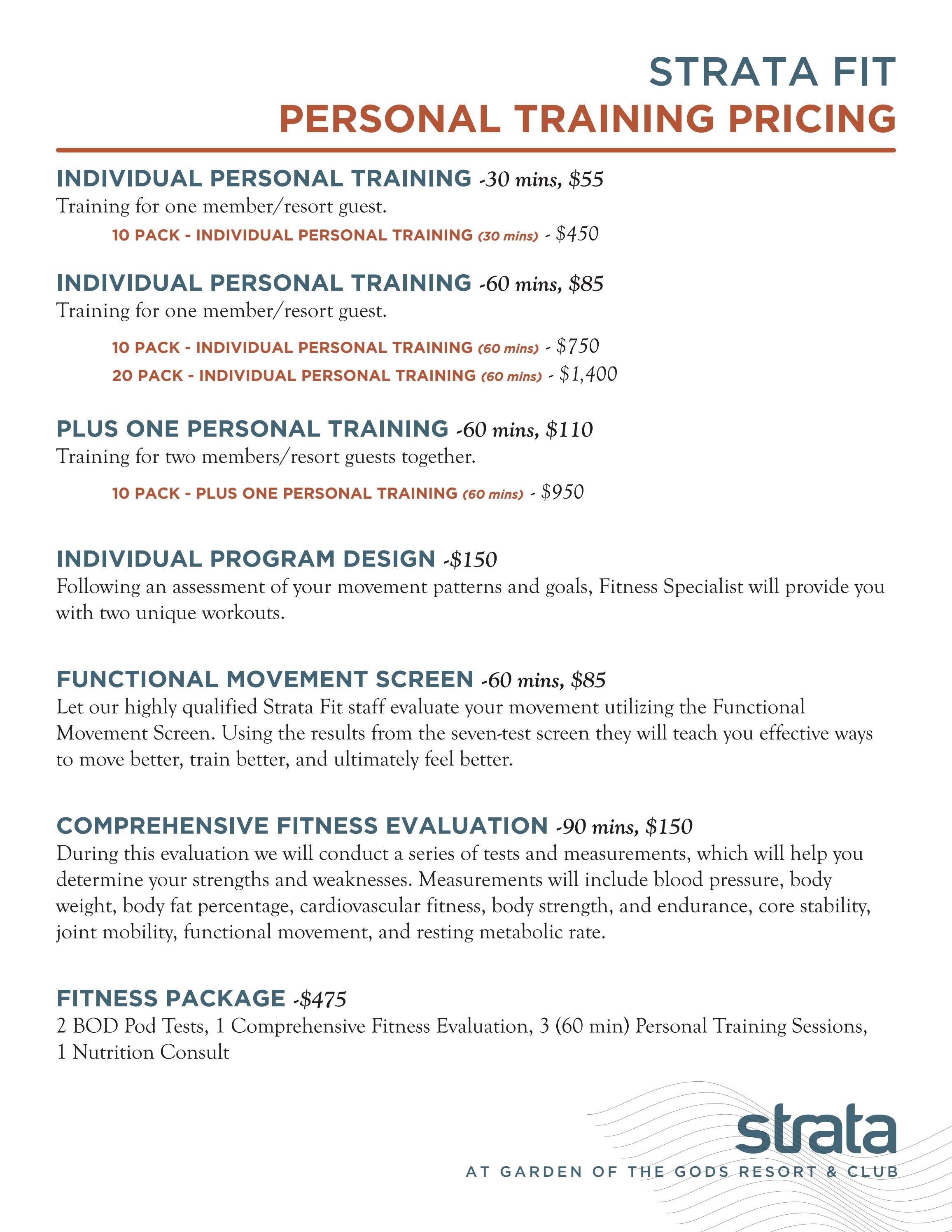 Strata Personal Training Pricing 2023 by gardenofthegodsresortandclub ...