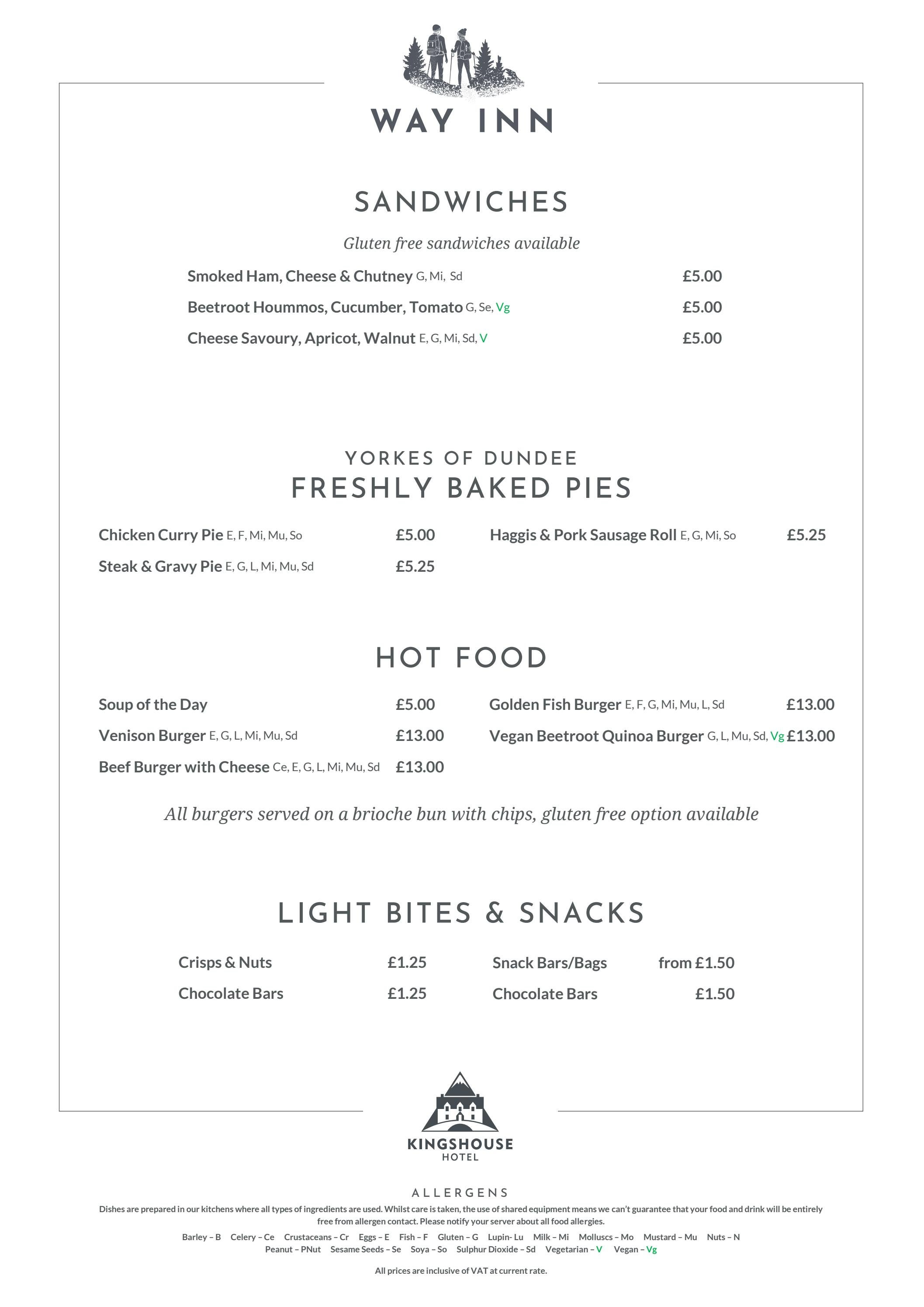 Kingshouse Hotel Way Inn Menu by Freedom Hotels West - Issuu