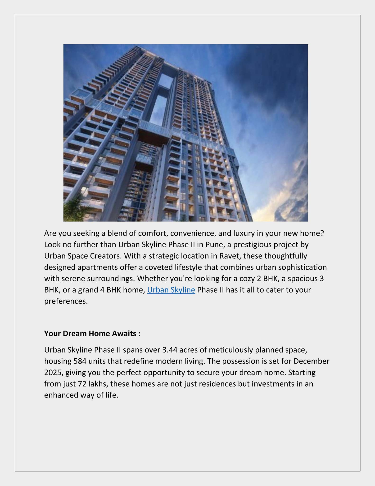 Urban Skyline: Spacious 2, 3 & 4 BHK Homes in Ravet by Rahul Pokale - Issuu