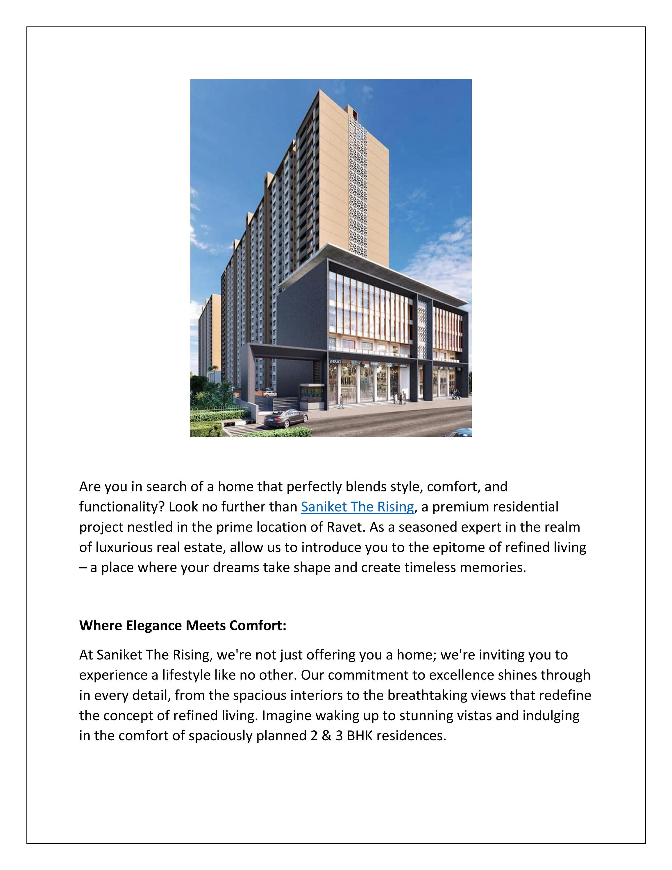 The title of Saniket The Rising: 3 BHK Flat In Ravet by Rahul Pokale ...