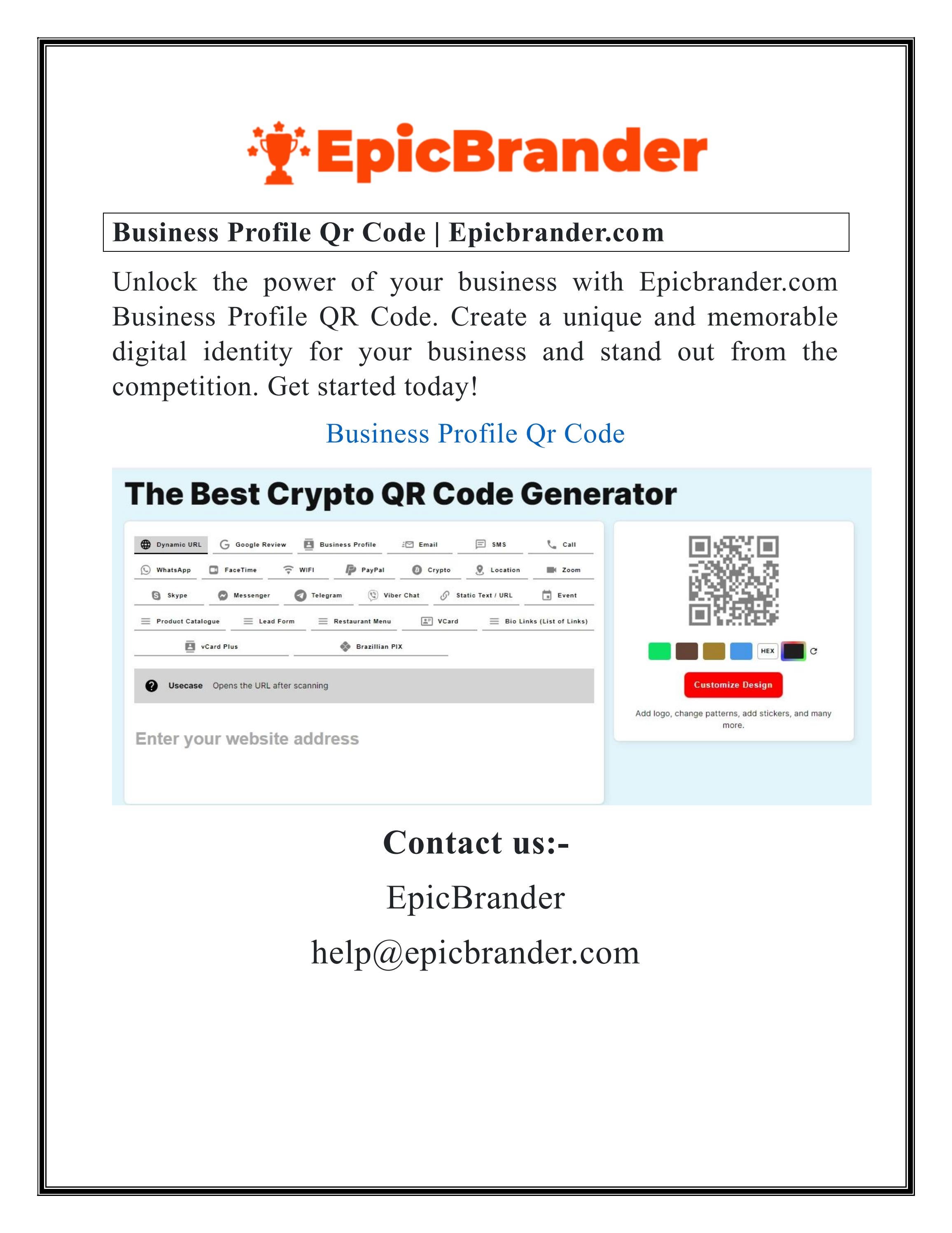 Business Profile Qr Code | Epicbrander.com by epicbrander - Issuu