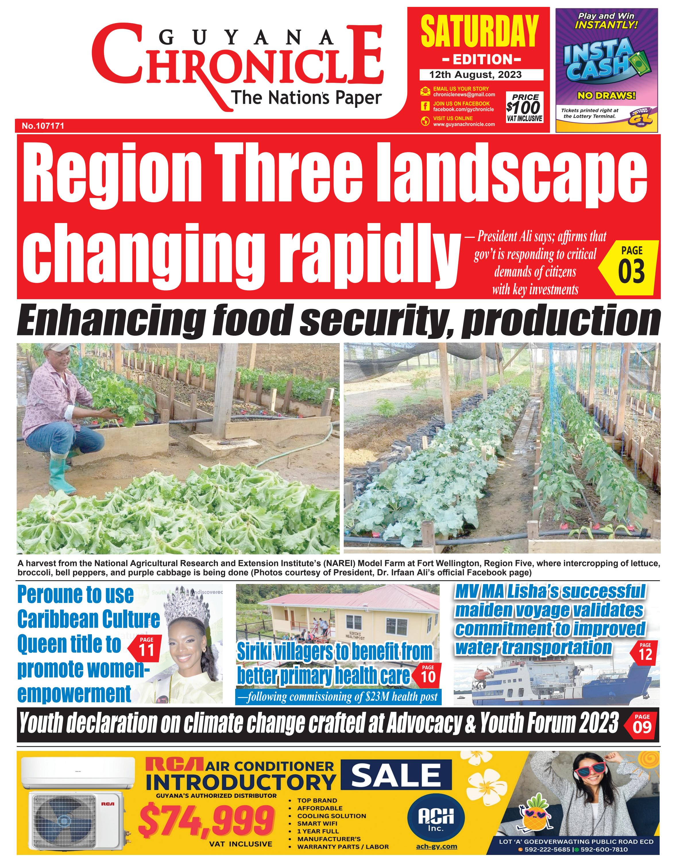 Guyana Chronicle E-Paper 12-08-2023 by Guyana Chronicle - Issuu