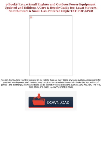 [GET] PDF Small Engines and Outdoor Power Equipment, Updated 2nd ...