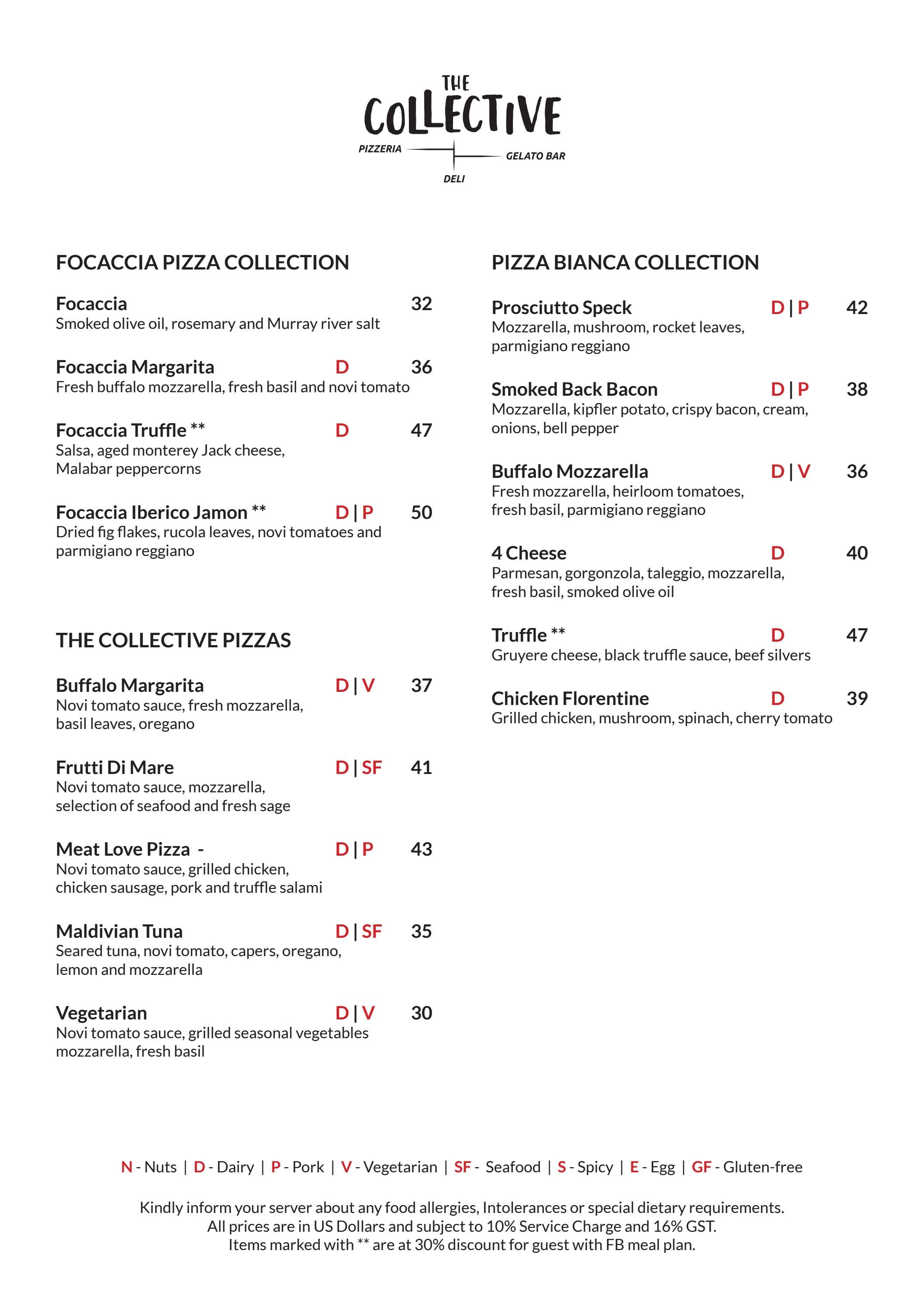 InterContinental Maldives The Collective Pizza Menu by InterContinental ...