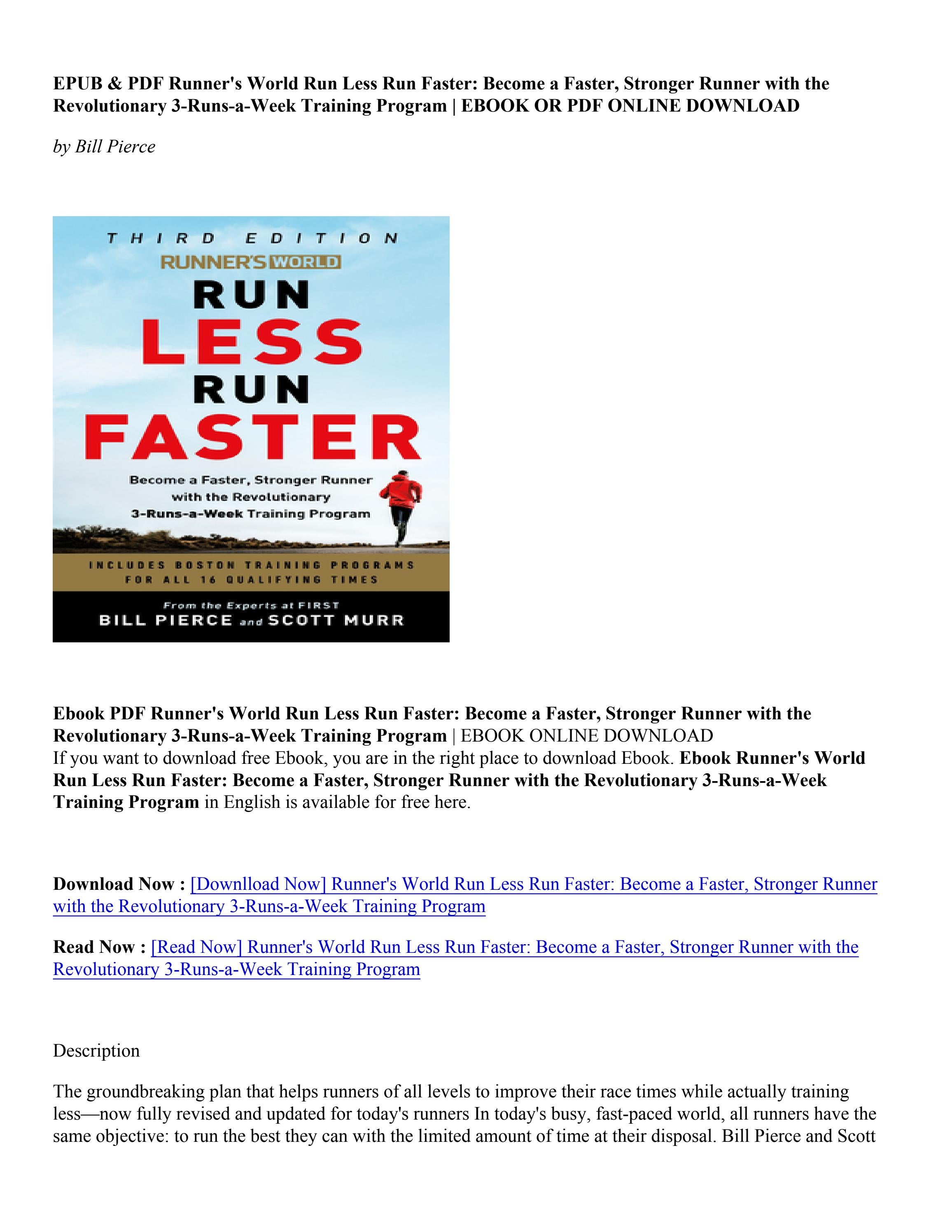 (Download PDF/Epub) Runner's World Run Less Run Faster: Become a Faster ... (Download PDF/Epub) Runner's World Run Less Run Faster: Become a Faster ...