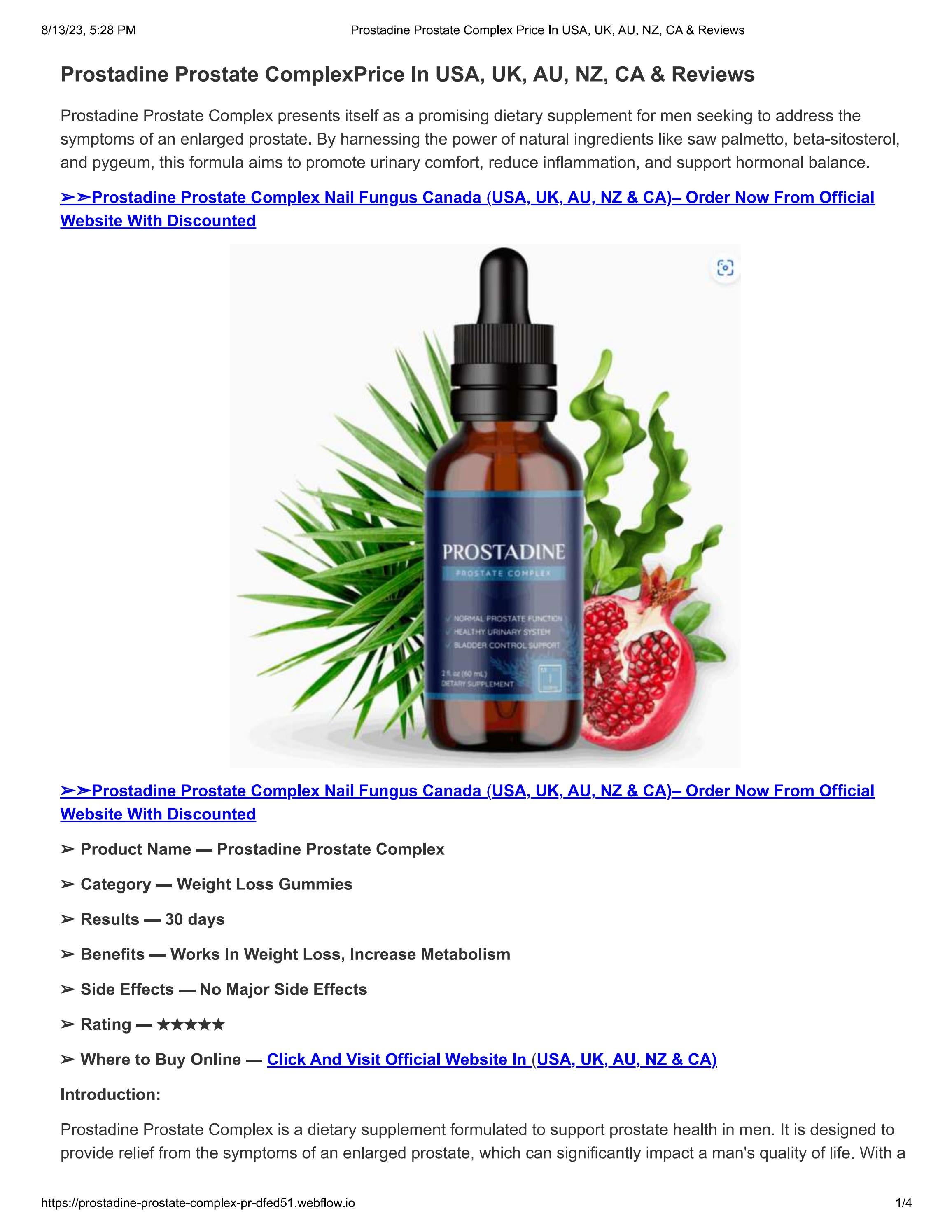 Prostadine Drops ( USA, UK, AU, NZ & CA) Reviews ,Official Website ...