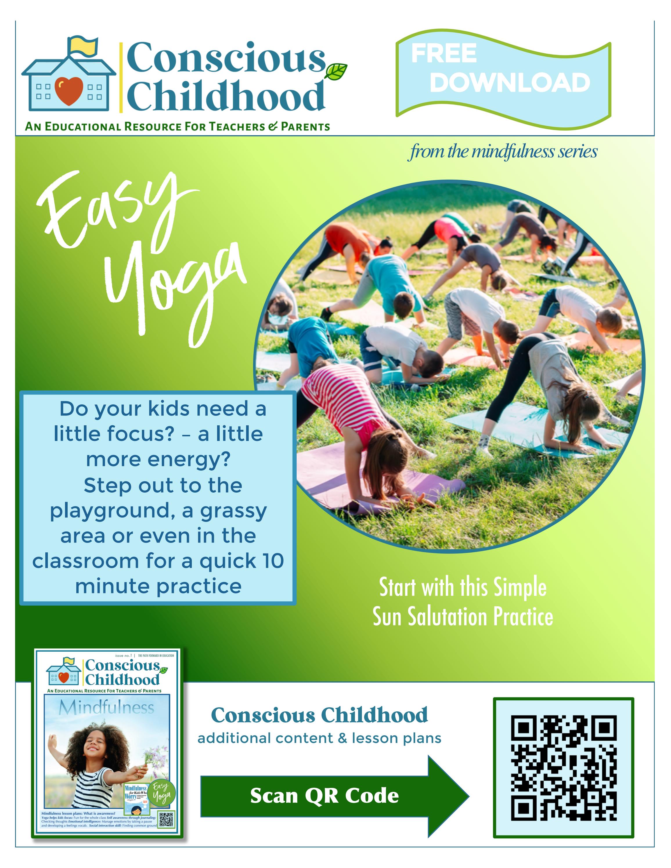 Mindfulness: How Yoga Helps Kids Focus! Free Sun Salutation Download by ...