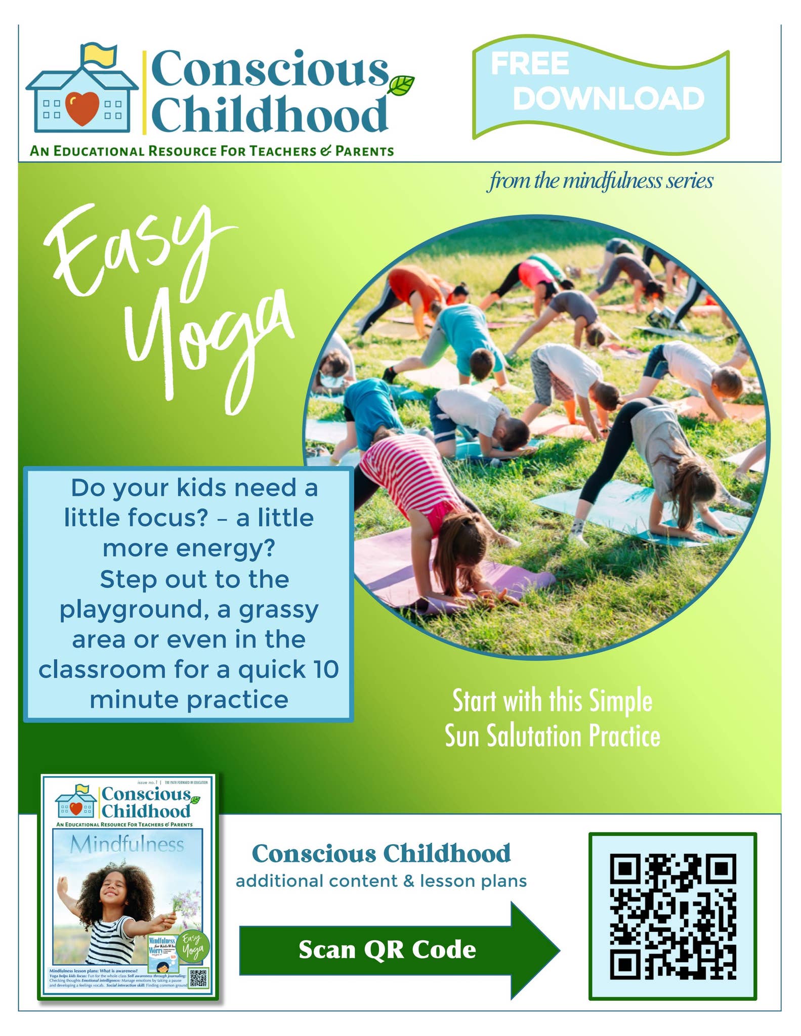 Mindfulness: How Yoga Helps Kids Focus! Free Sun Salutation Download by ...
