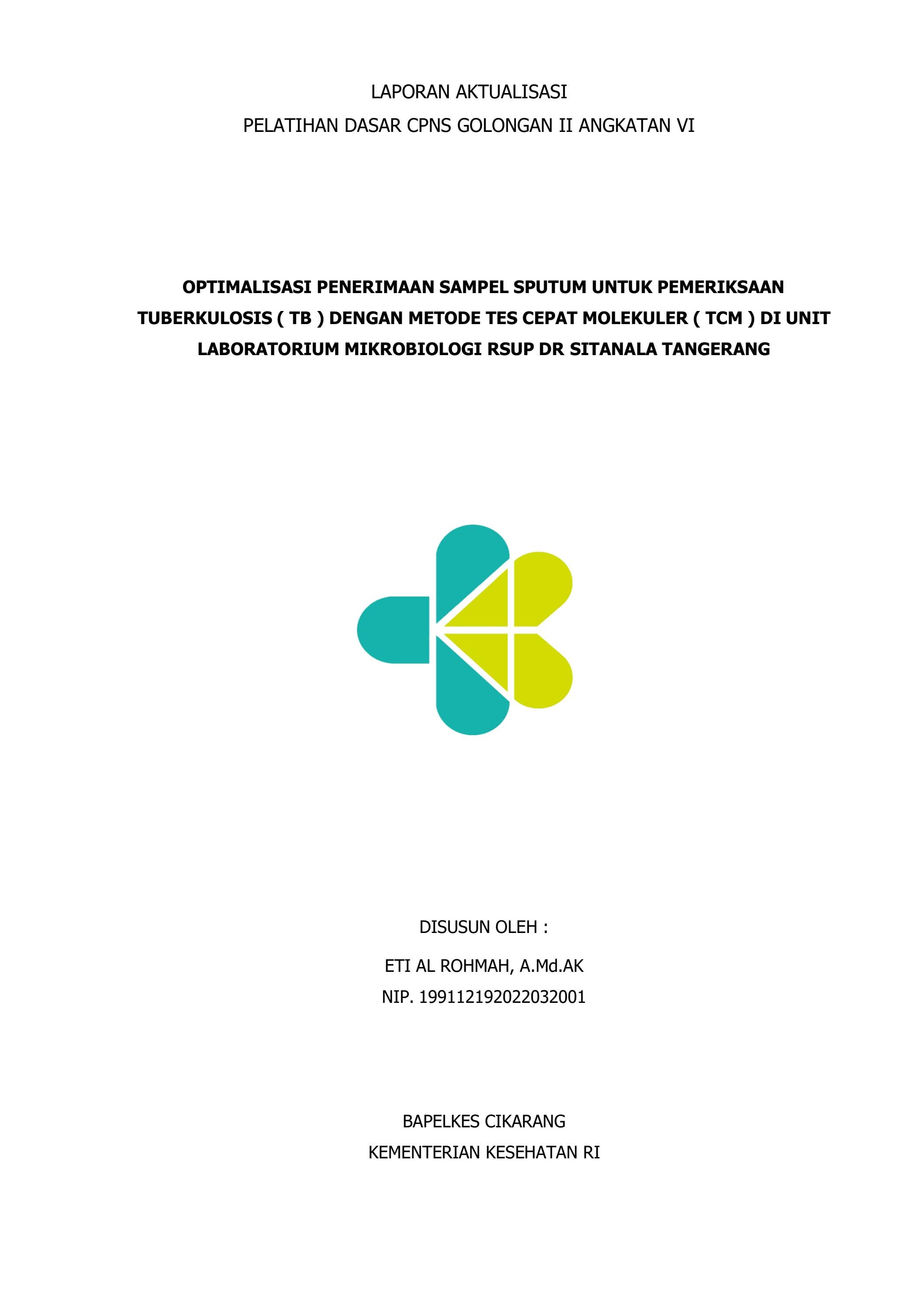 Penerimaan Sampel Sputum Utuk Pemeriksaan Tuberkulosis ( TB ) Dgn ...