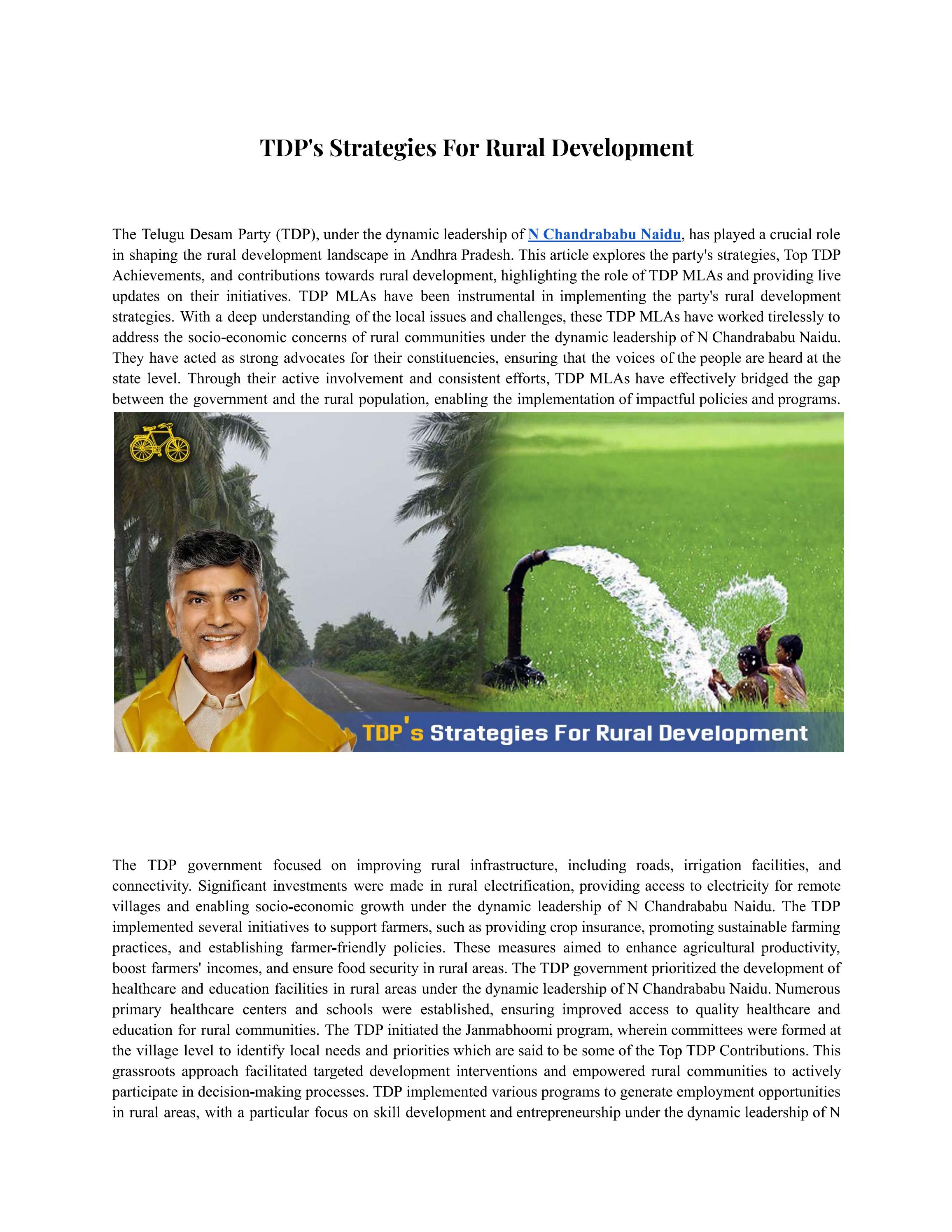 TDP's Strategies For Rural Development by narsireddy nannuri - Issuu