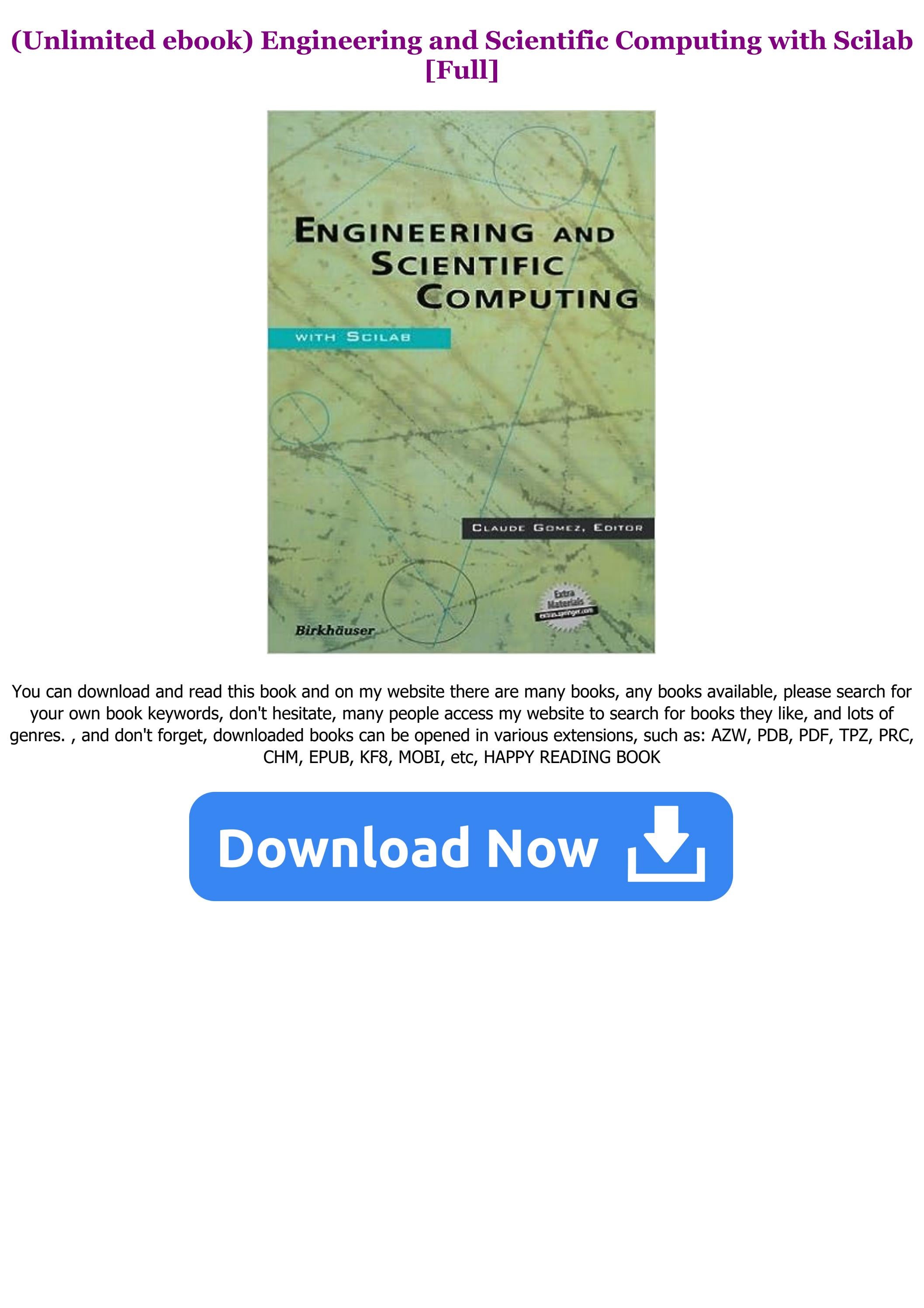 [**Free Download**] Engineering and Scientific Computing with Scilab *Full Online by arialeia ...