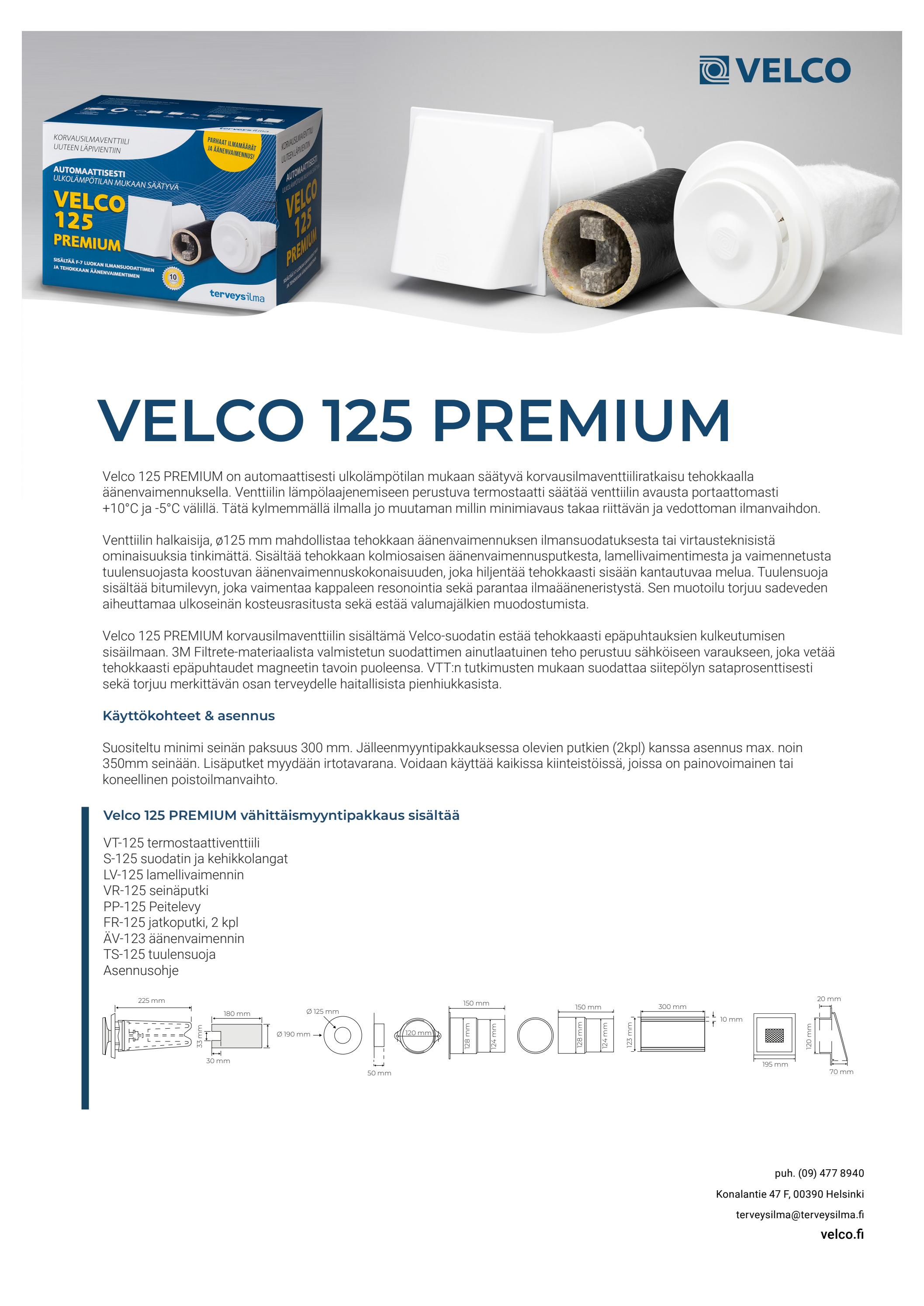 Velco 125 PREMIUM tuotekortti by velco.fi - Issuu