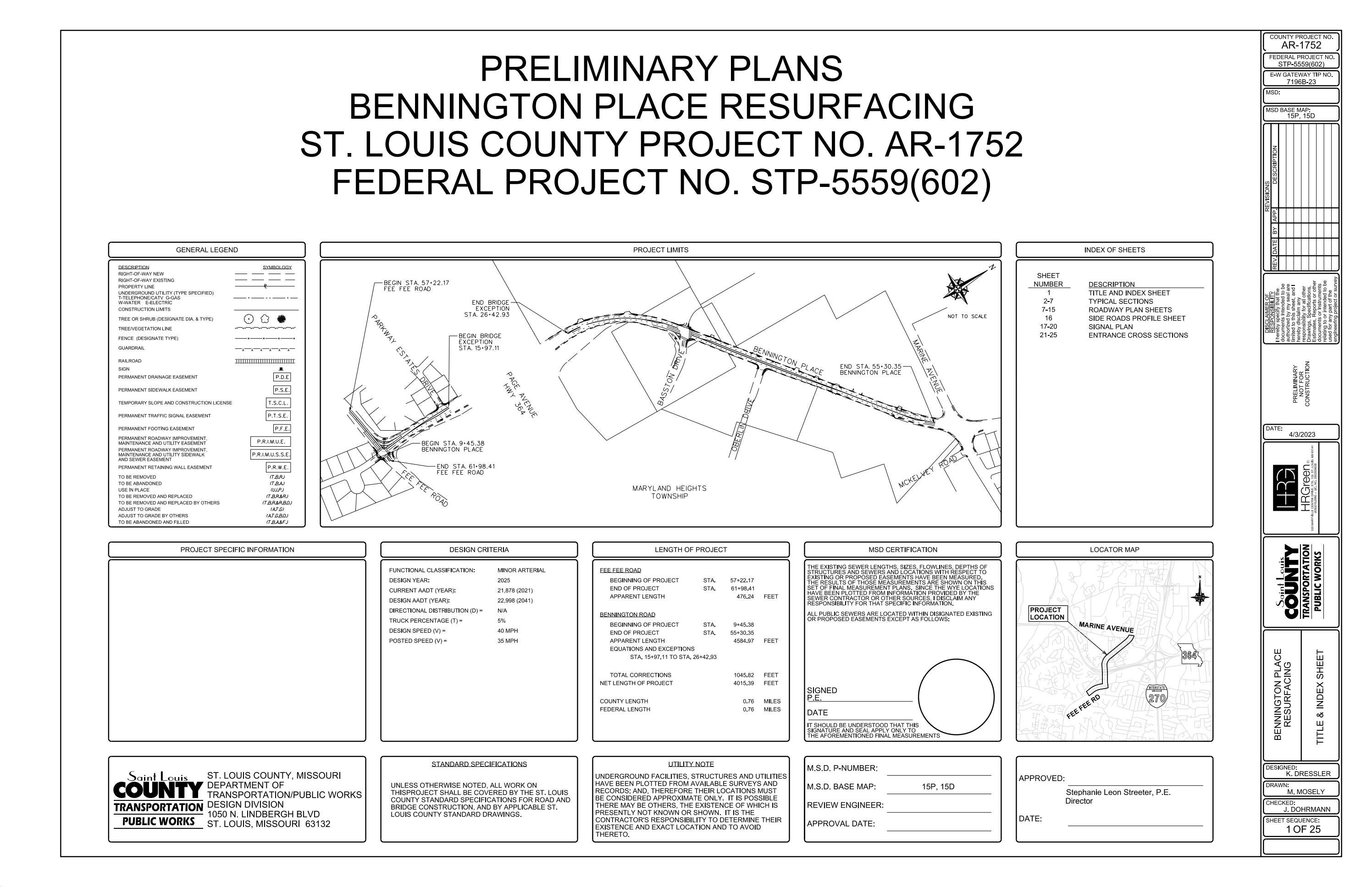 Bennington Place Resurfacing Preliminary Plans by STLCOGOV - Issuu