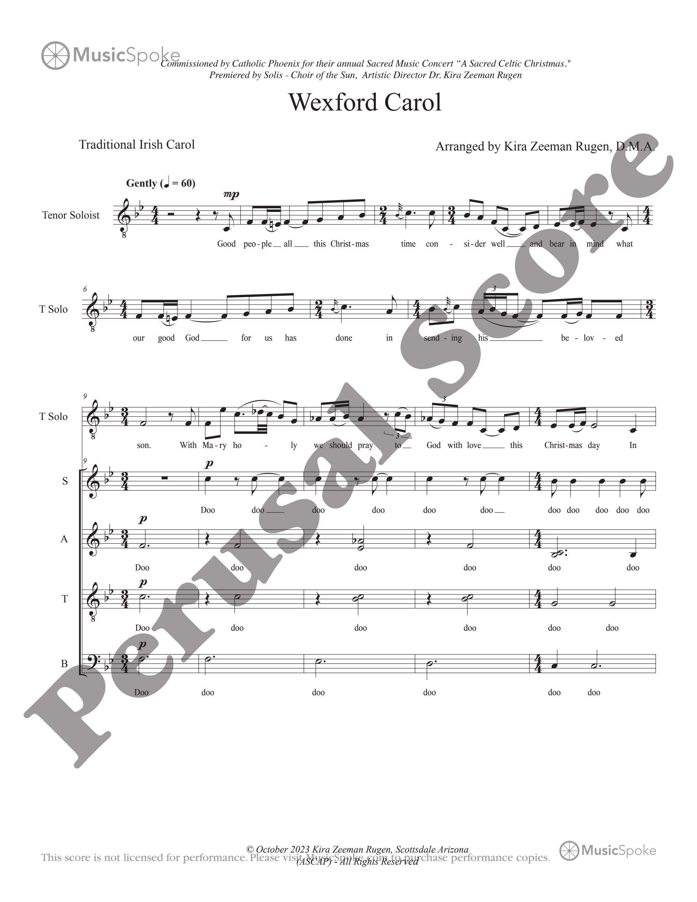 Wexford Carol | Kira Zeeman Rugen | MusicSpoke by MusicSpoke - Issuu