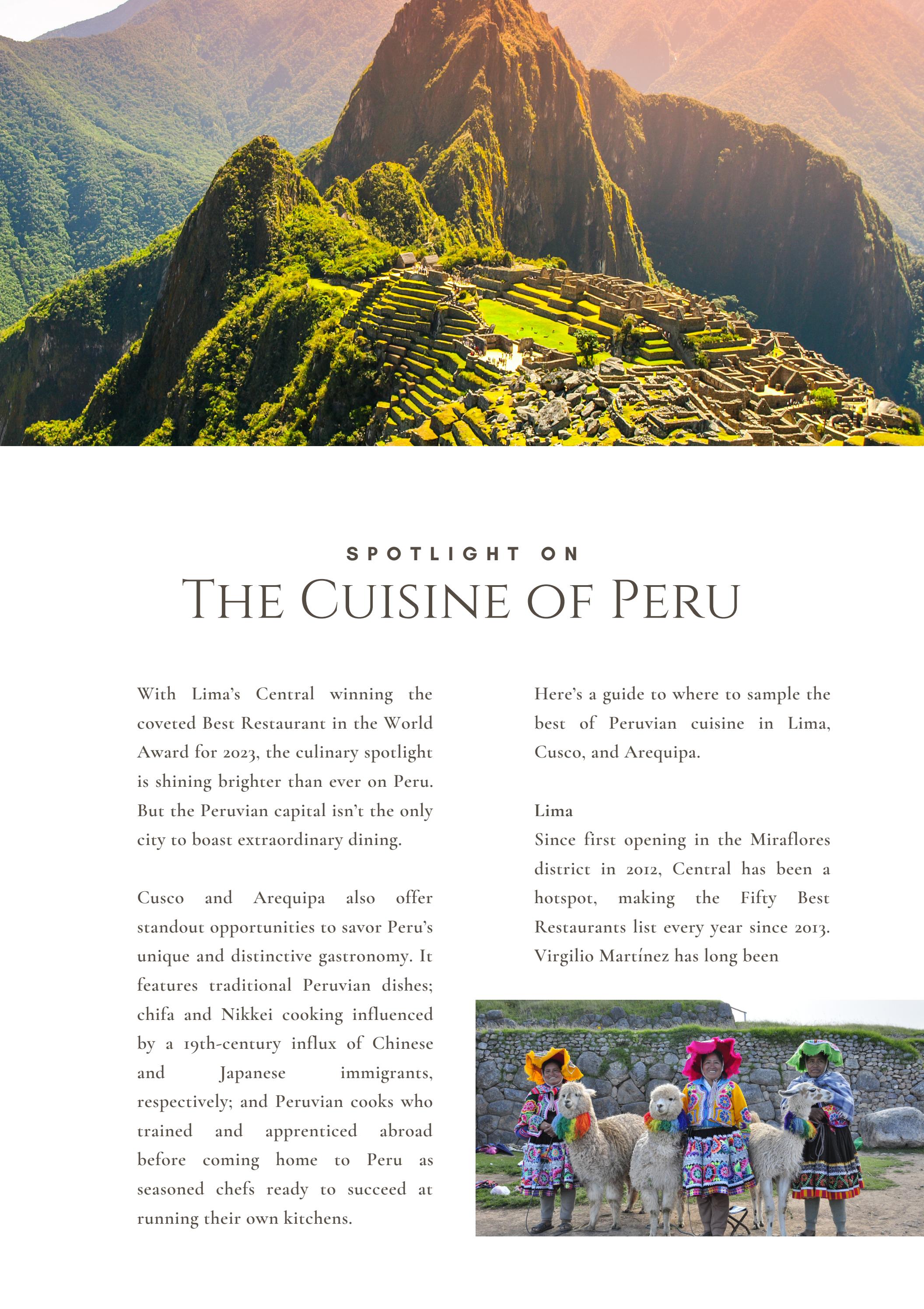 Spotlight on the Cuisine of Peru by Sophisticated Living Magazine - Issuu