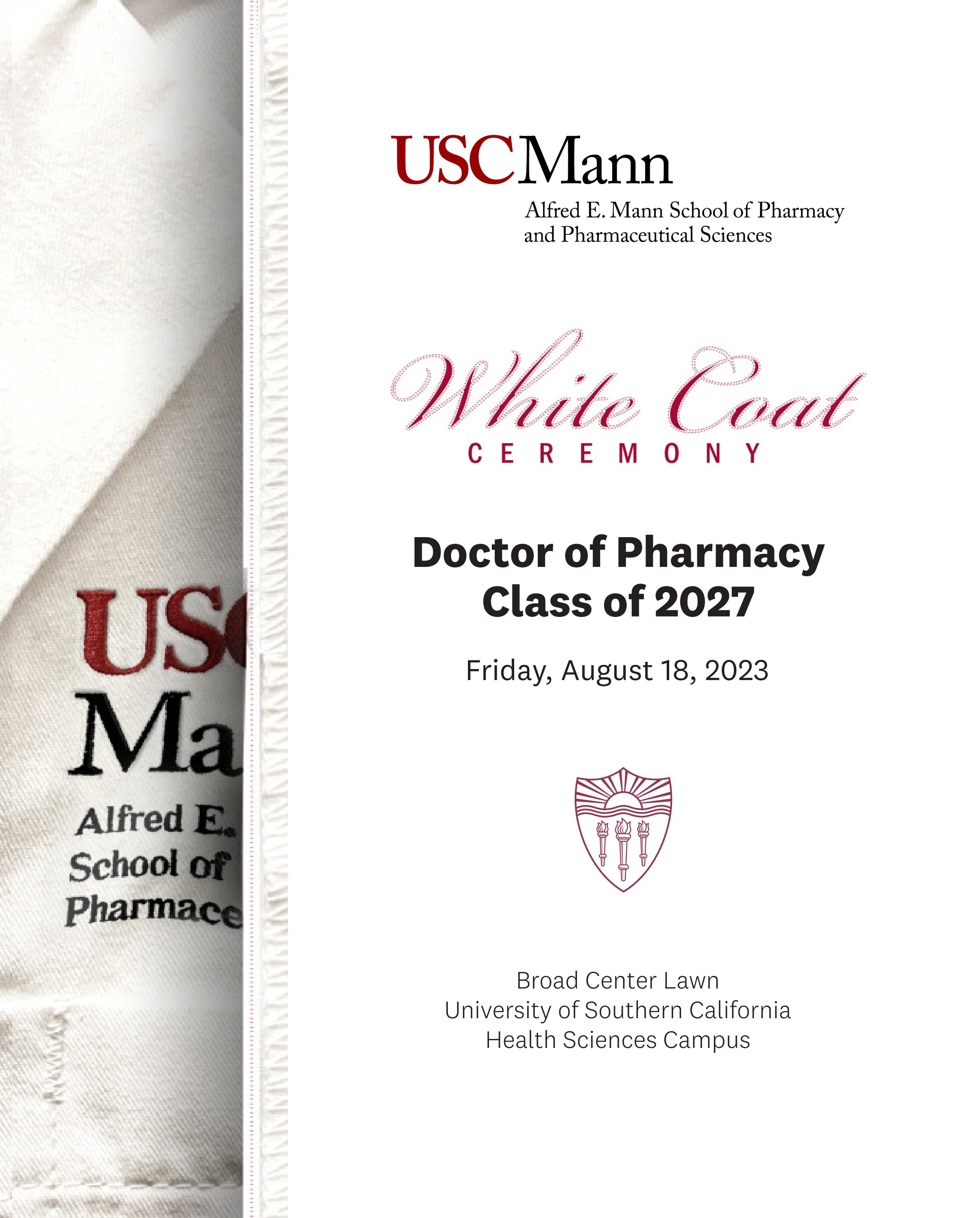 USC Mann 2023 White Coat Ceremony Program Booklet by USC Mann School of ...