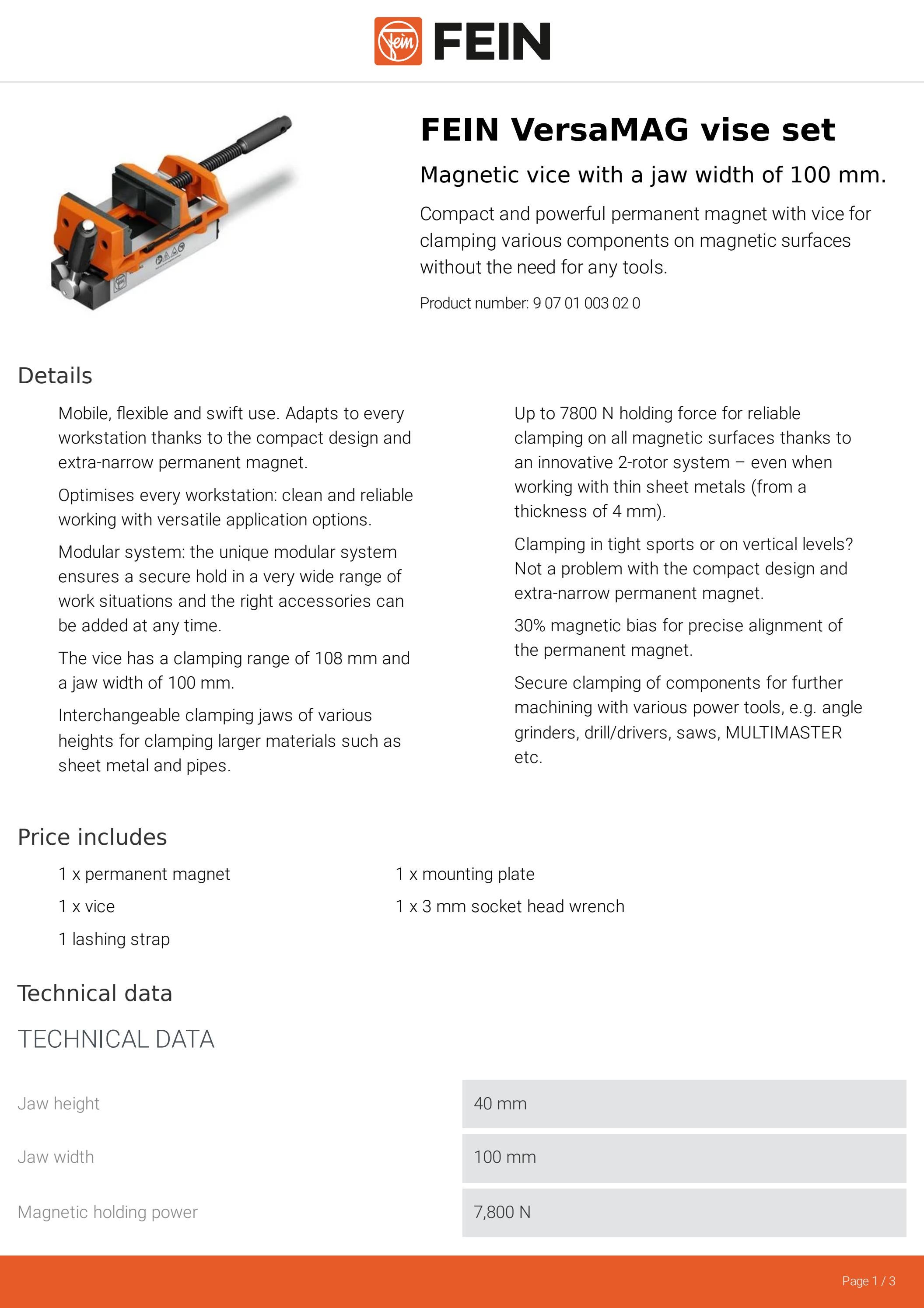 FEIN VERSAMAG VISE by United Welding Supplies - Issuu