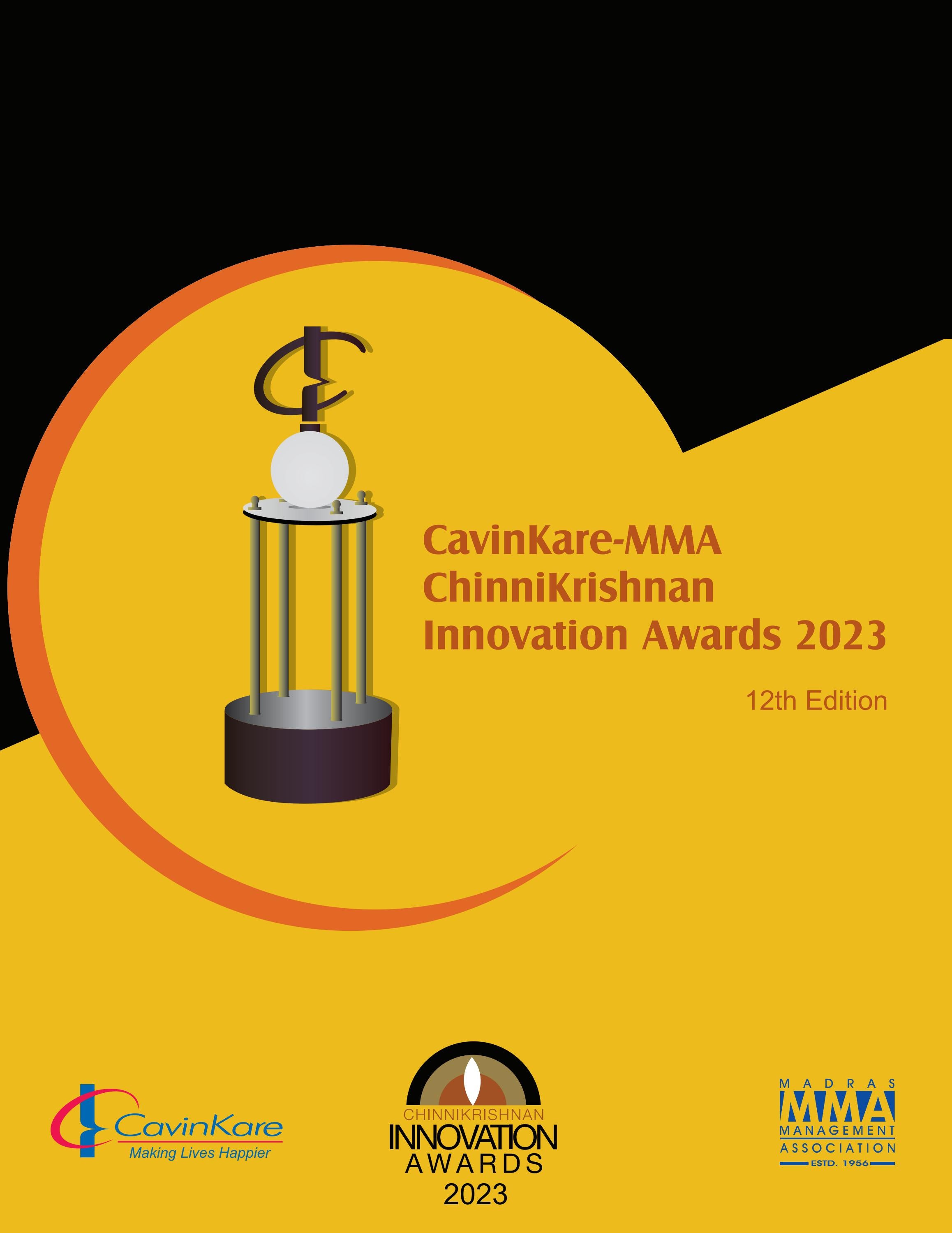 CavinKare-MMA ChinniKrishnan Innovation Awards 2023 - 16 Sep 2023 by ...