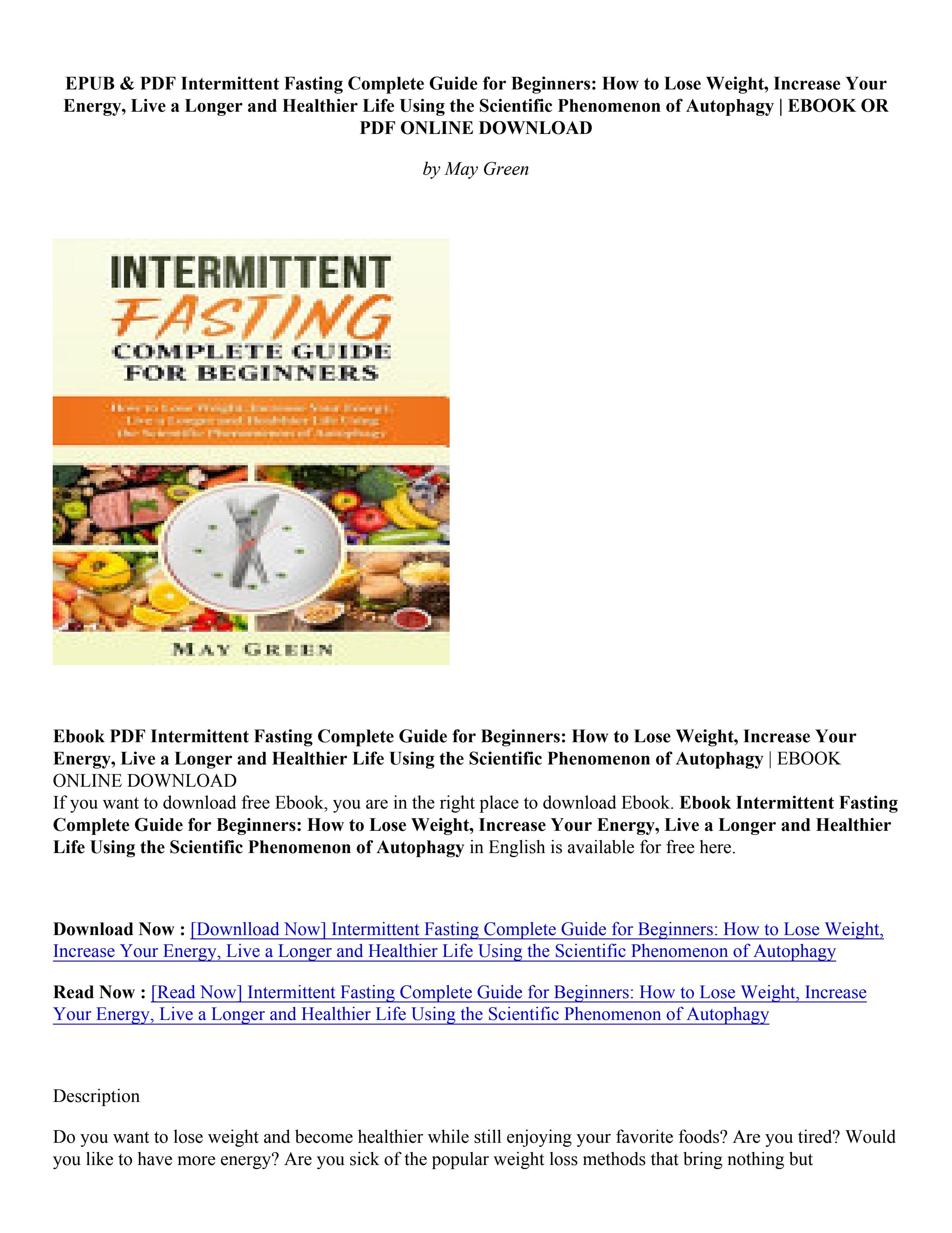 [PDF Download] Intermittent Fasting Complete Guide for Beginners: How ...