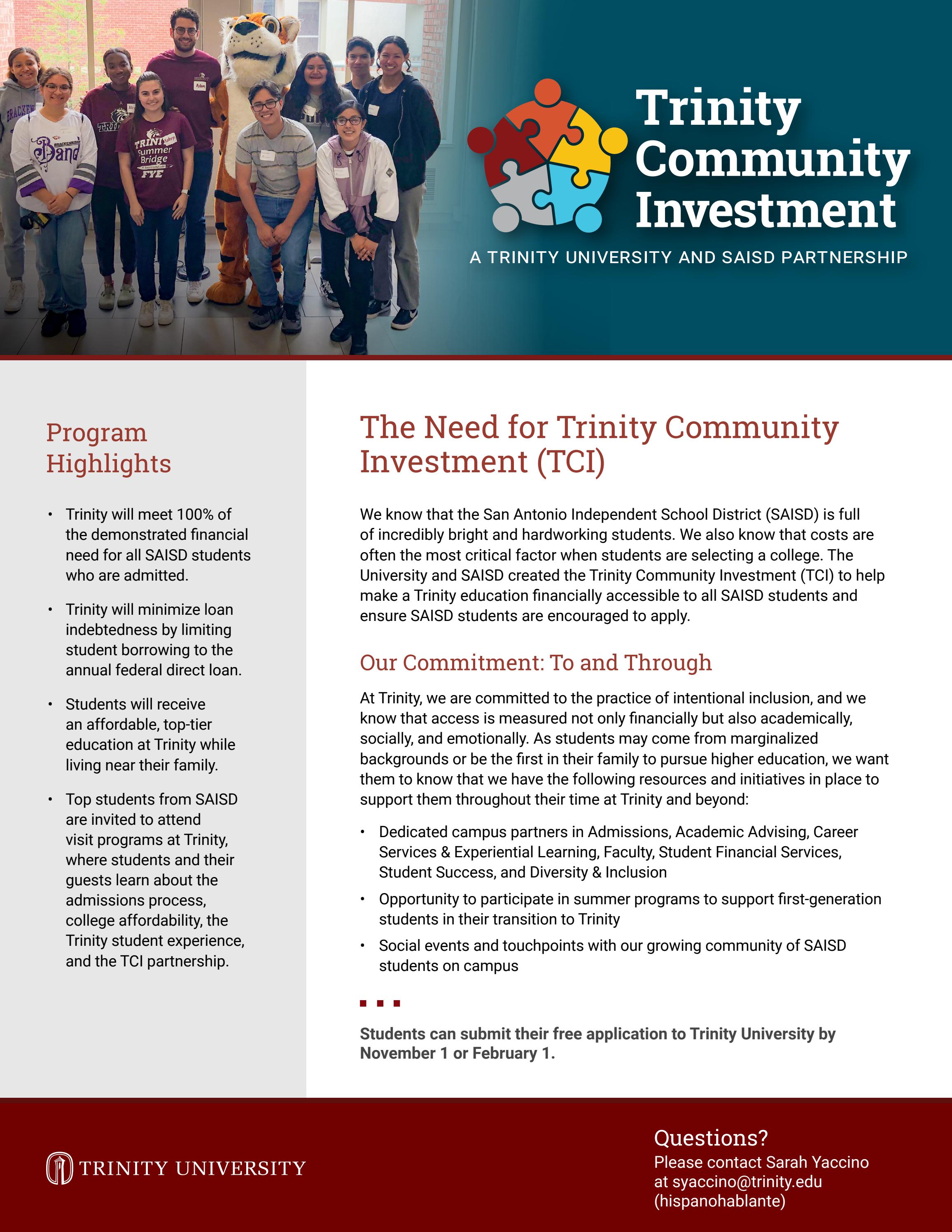 Trinity Community Investment by Trinity University - Issuu
