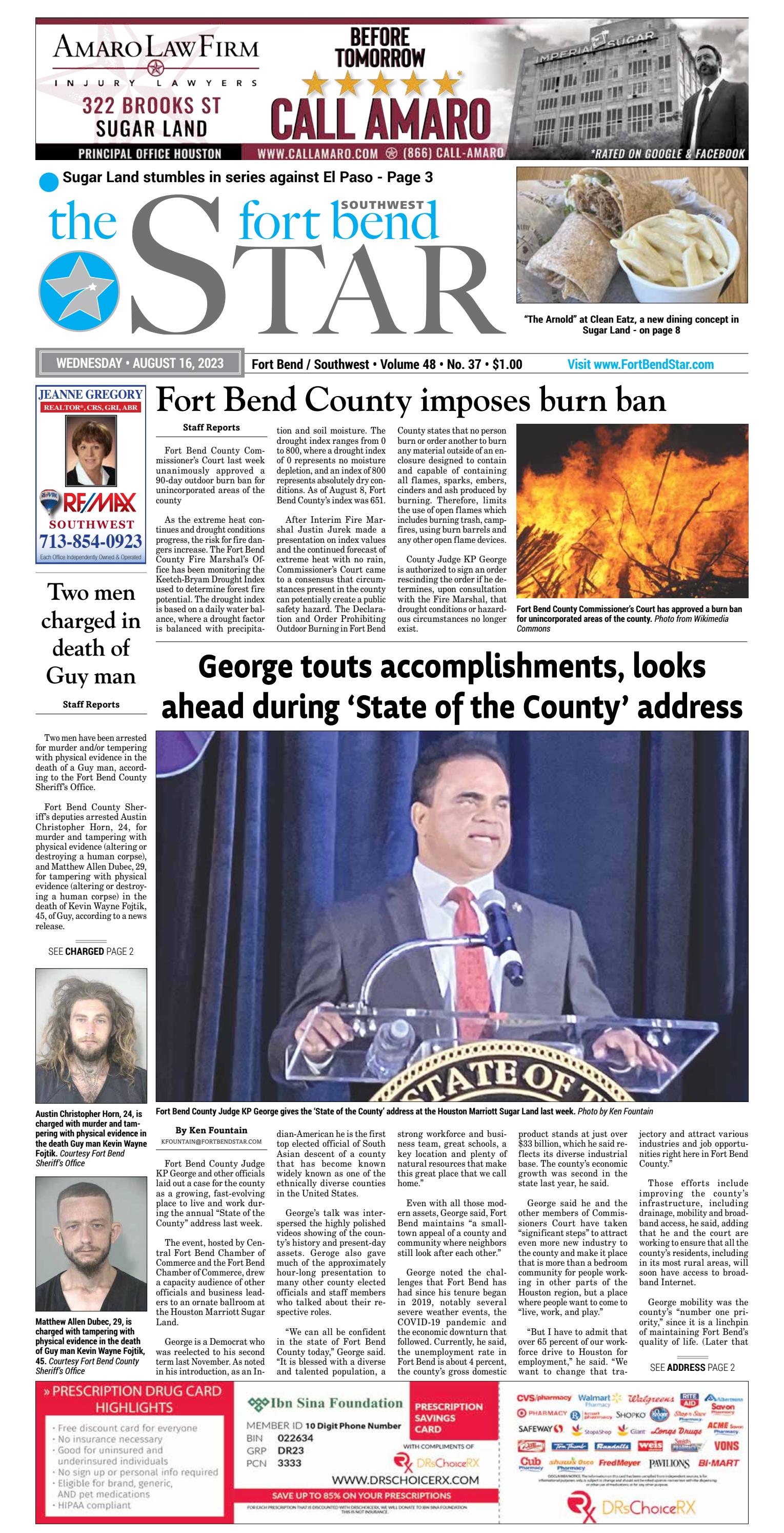 The 08-16-23 Edition of The Fort Bend Star by The Heights Leader - Issuu