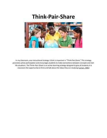 Think Pair Share Worksheet