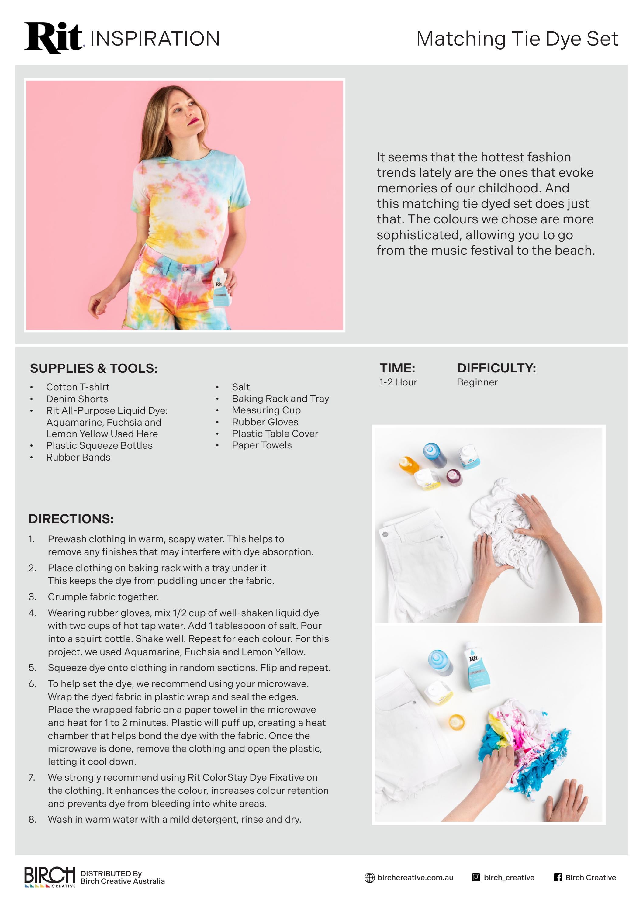 Rit Dye Free Project - Matching Tie Dye Set by Birch Creative - Issuu