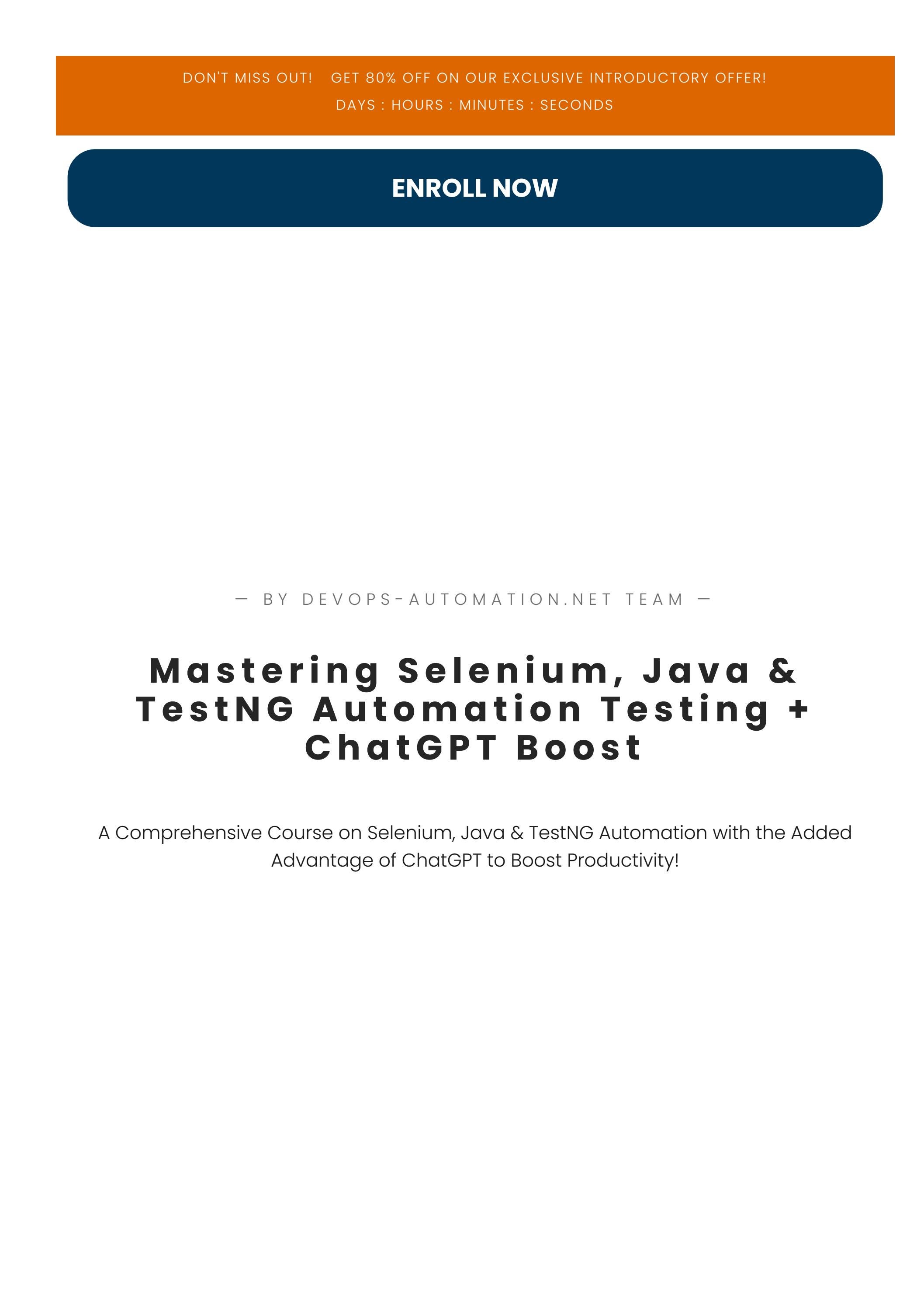 Mastering Selenium Comprehensive Course For Web Application Testing By Devopsautomation Issuu