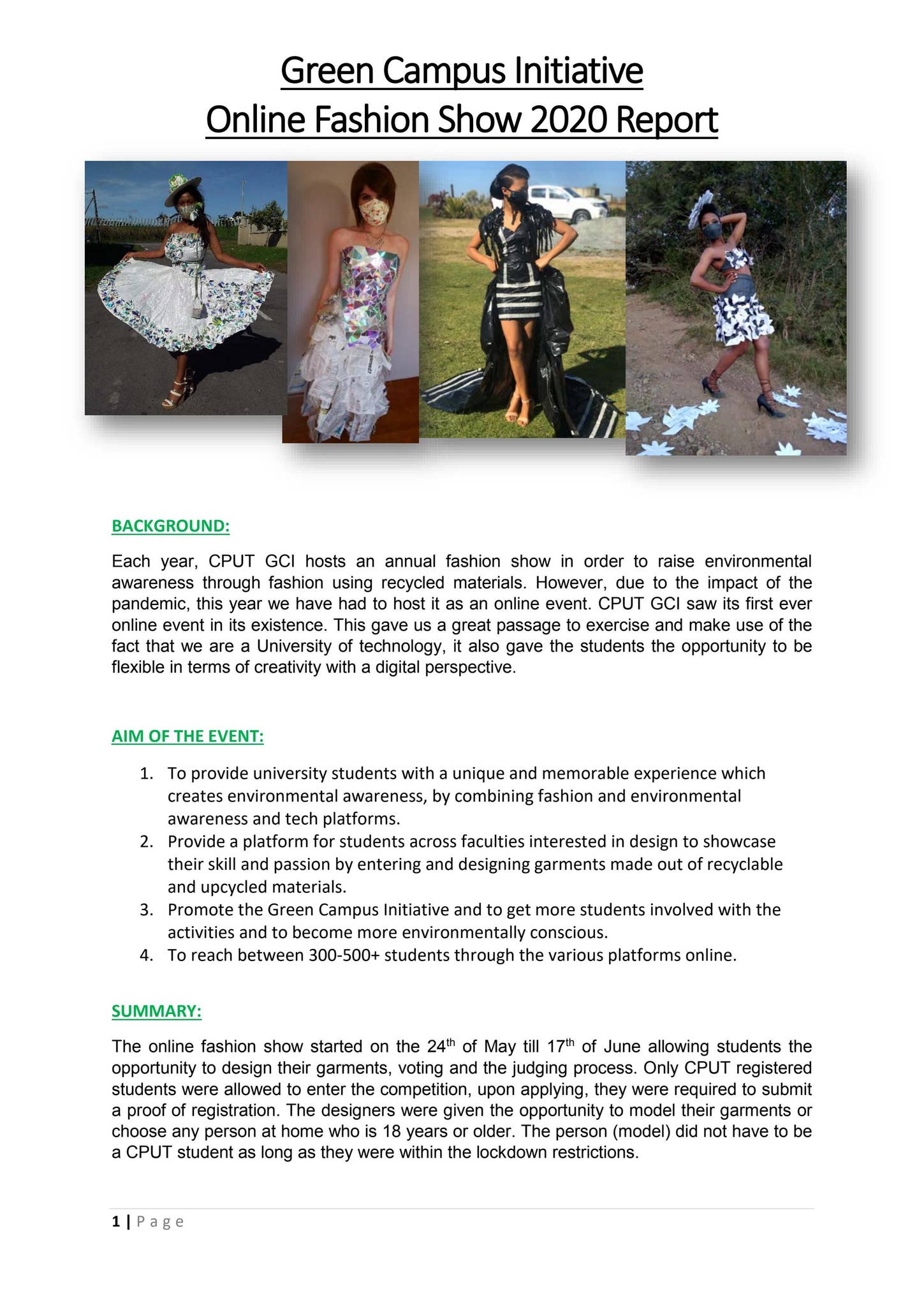 GCI Fashion Show 2020 Report by Cape Peninsula University of Technology ...