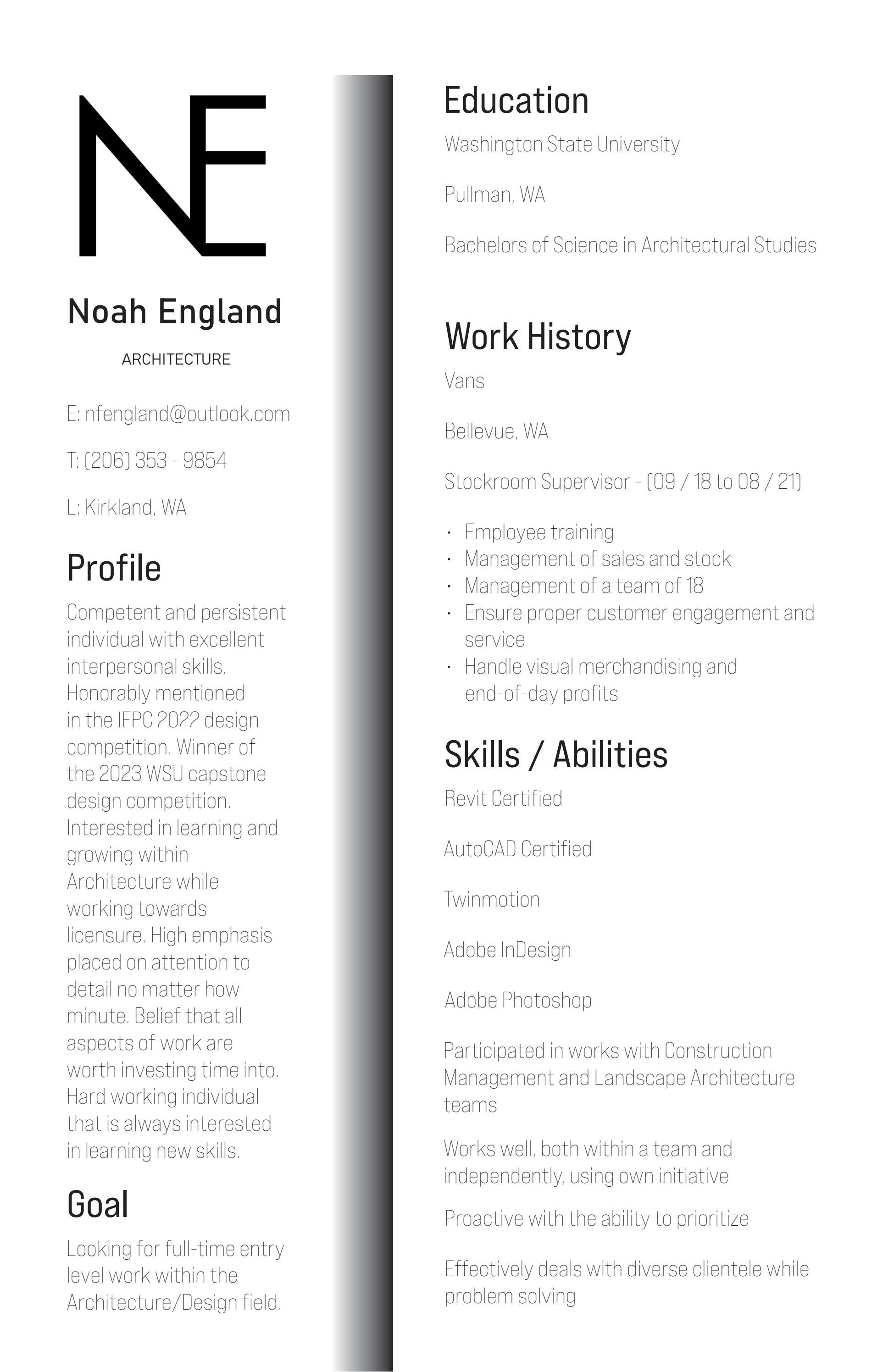 Noah England Resume by nfengland - Issuu