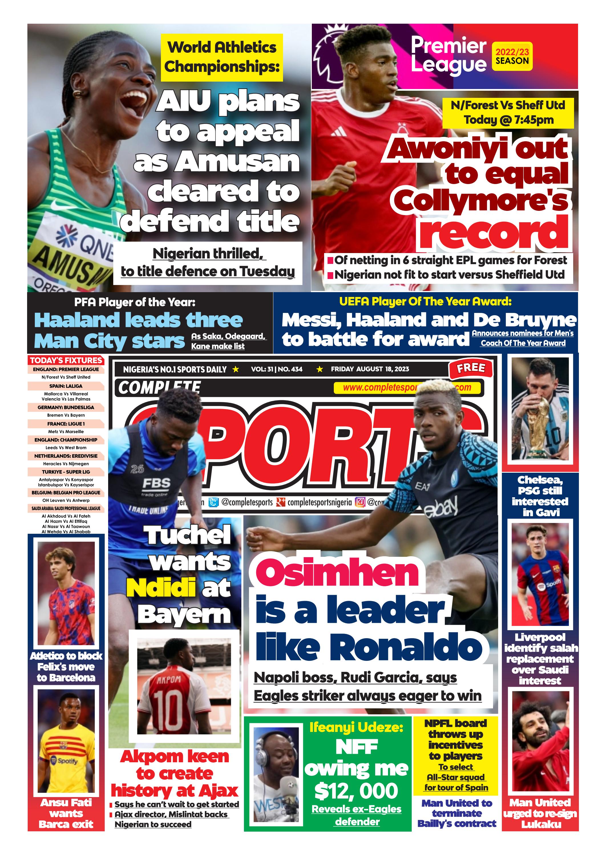 COMPLETE SPORTS - FRIDAY, AUG 18TH, 2023 by Complete Sports - Issuu