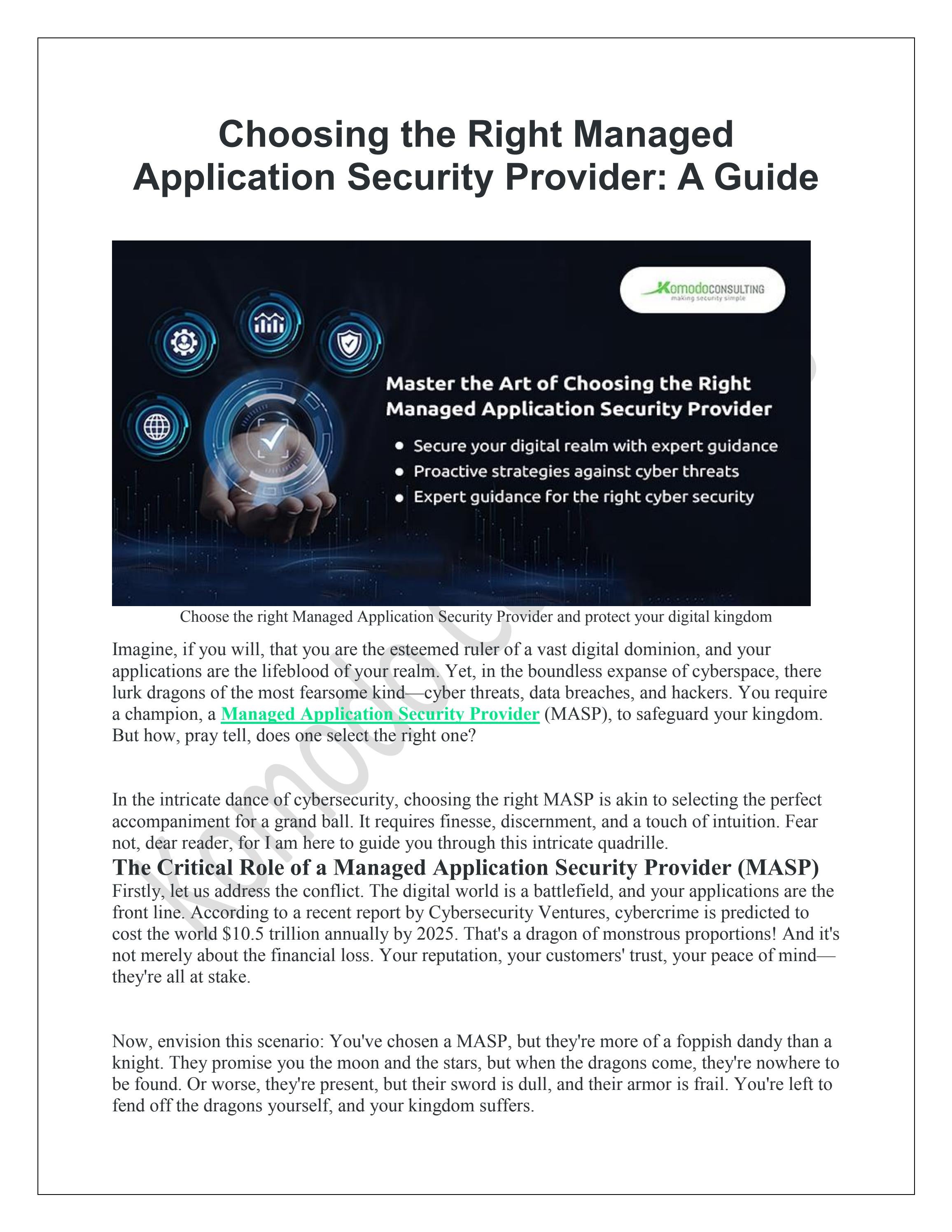 Choosing the Right Managed Application Security Provider: A Guide by Komodo Consulting - Issuu