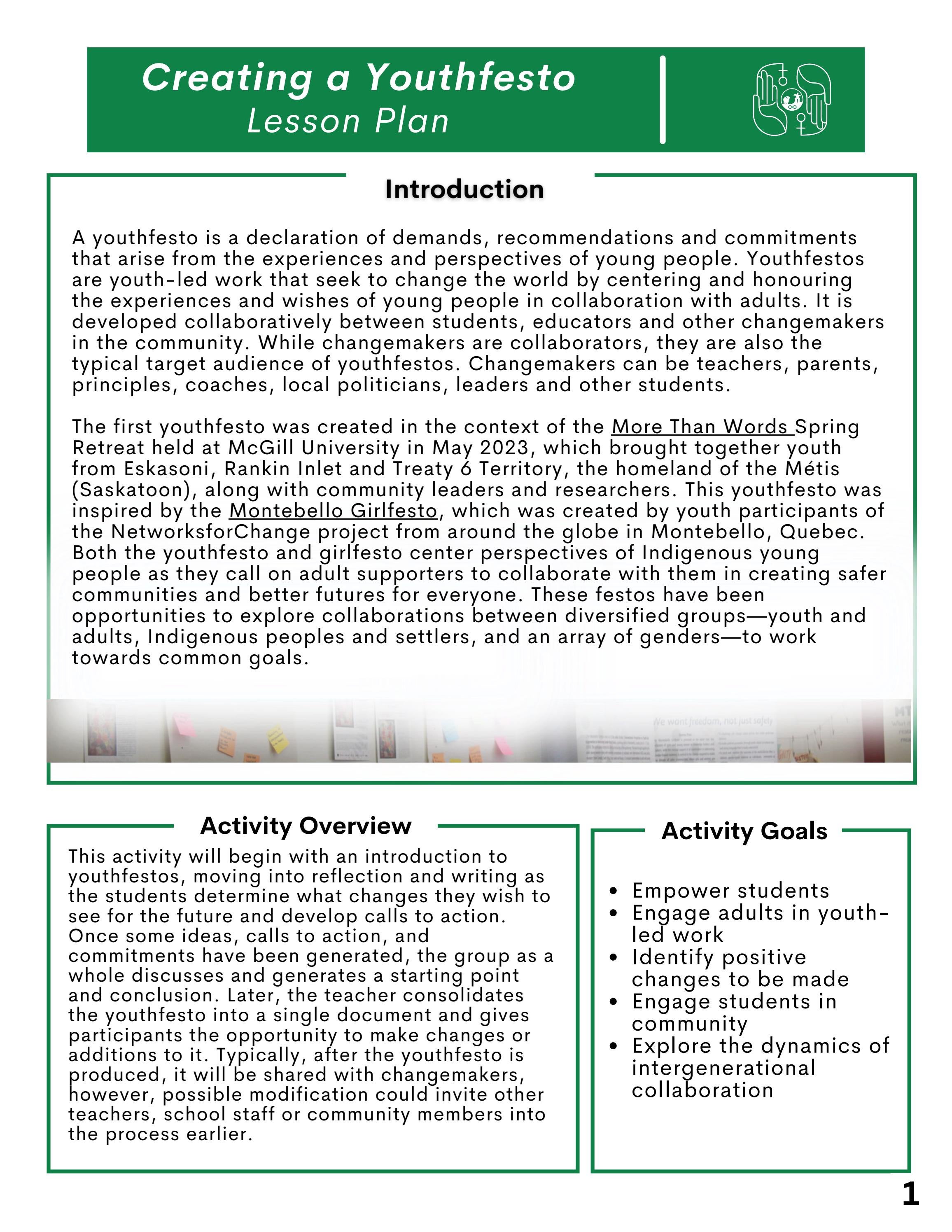 Youthfesto Lesson Plan by More Than Words & Pathways2Equity - Issuu