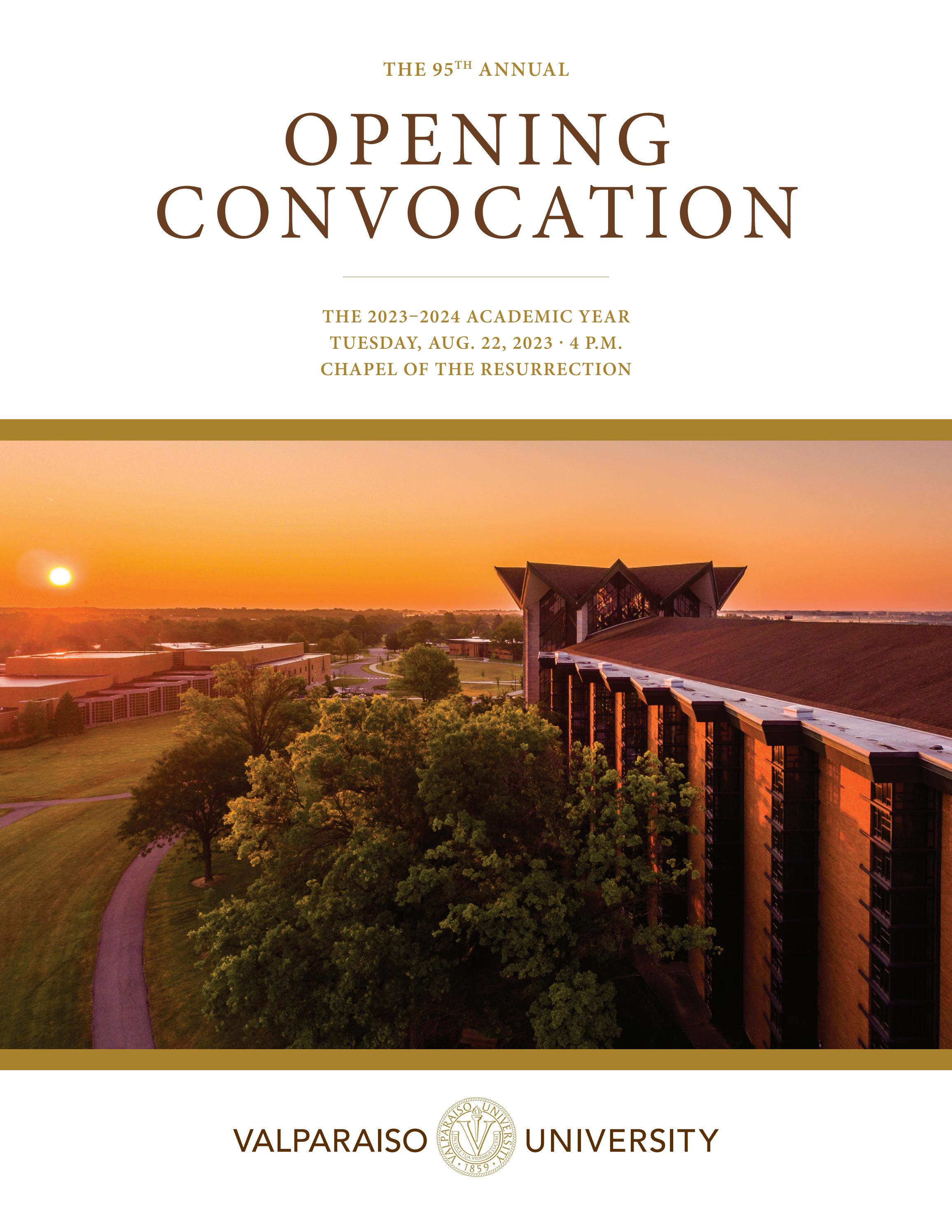 The 95th Annual Opening Convocation Program | Valparaiso University by Valparaiso University - Issuu