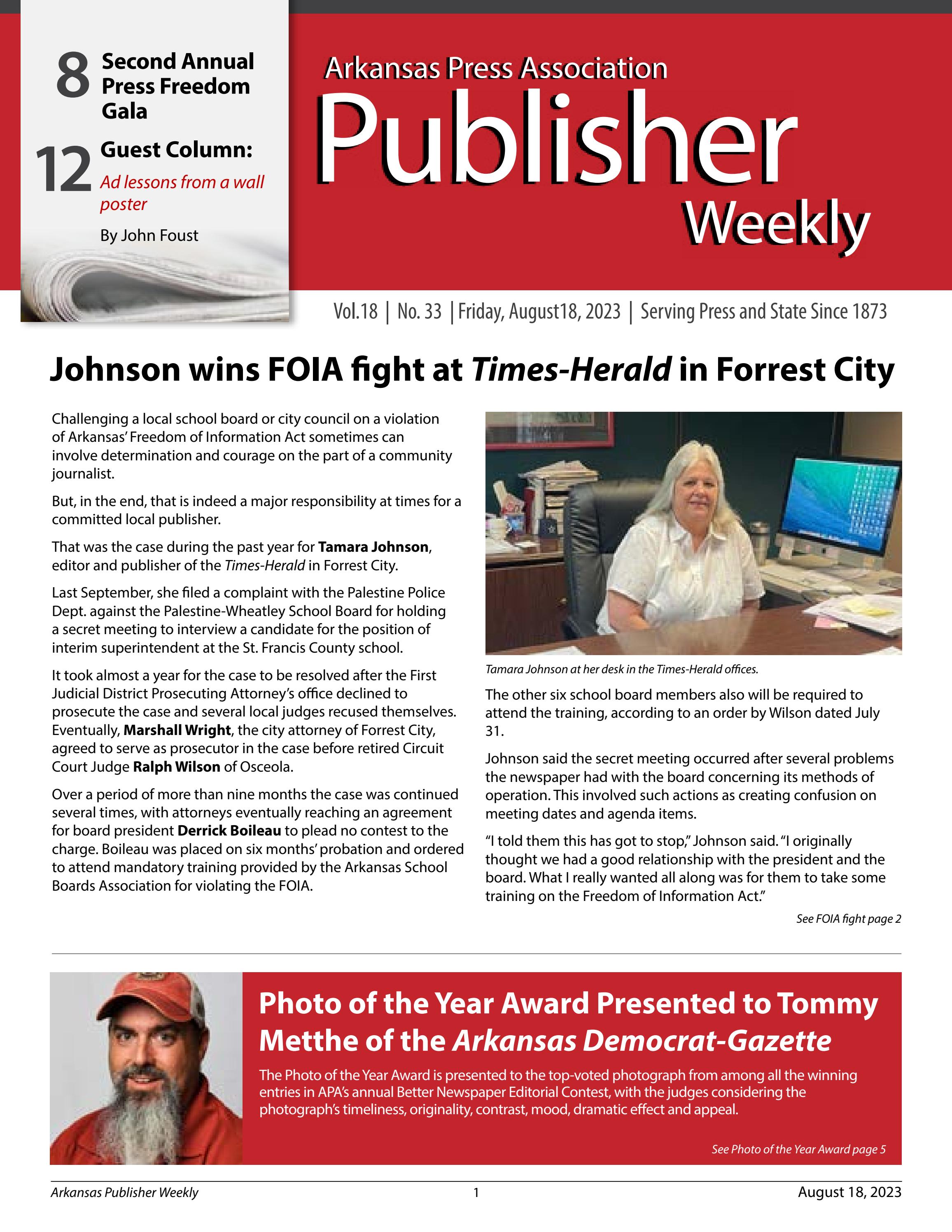 Arkansas Publisher Weekly: August 18, 2023 by Arkansas Press ...