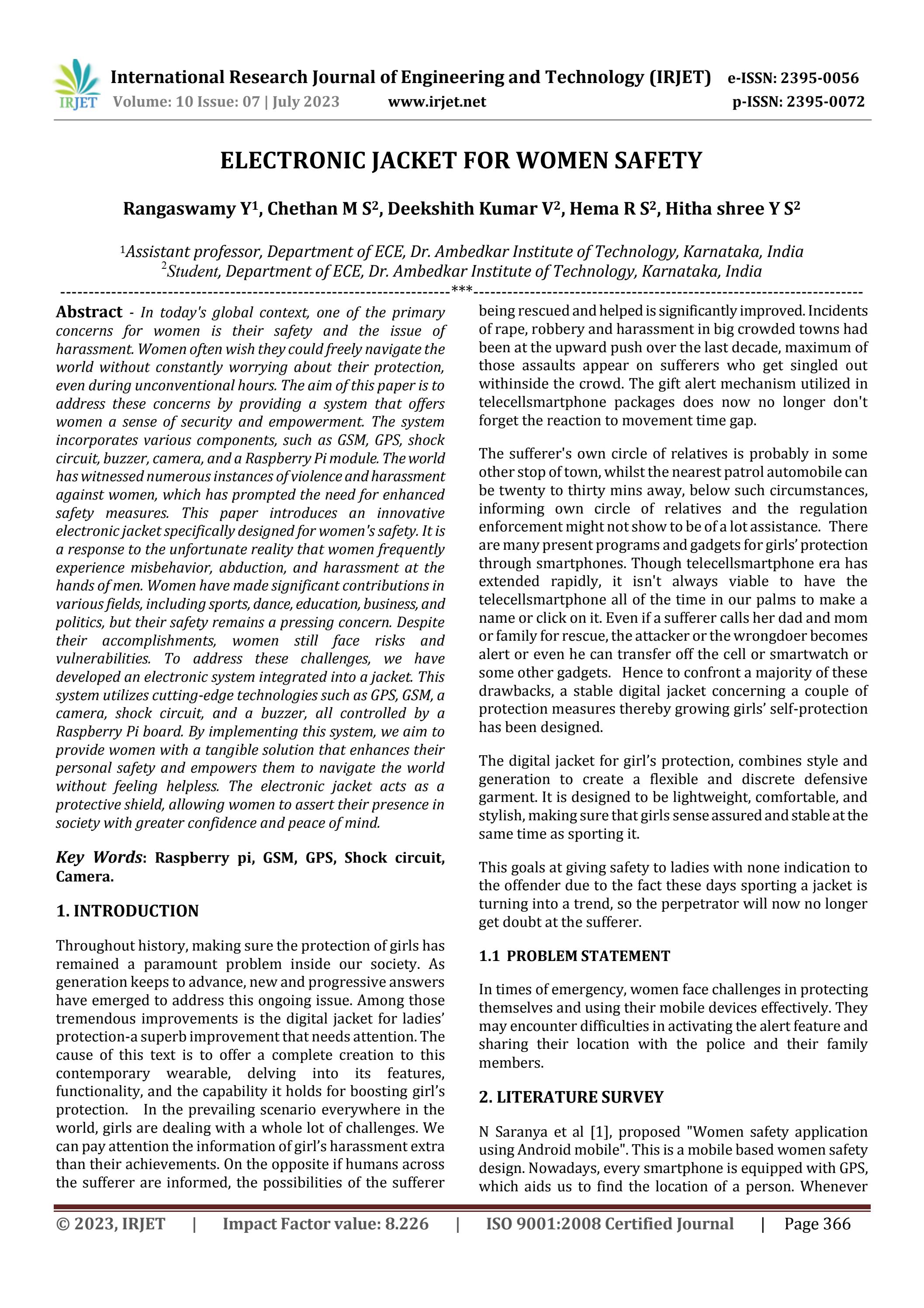 ELECTRONIC JACKET FOR WOMEN SAFETY by IRJET Journal - Issuu ELECTRONIC JACKET FOR WOMEN SAFETY by IRJET Journal - Issuu
