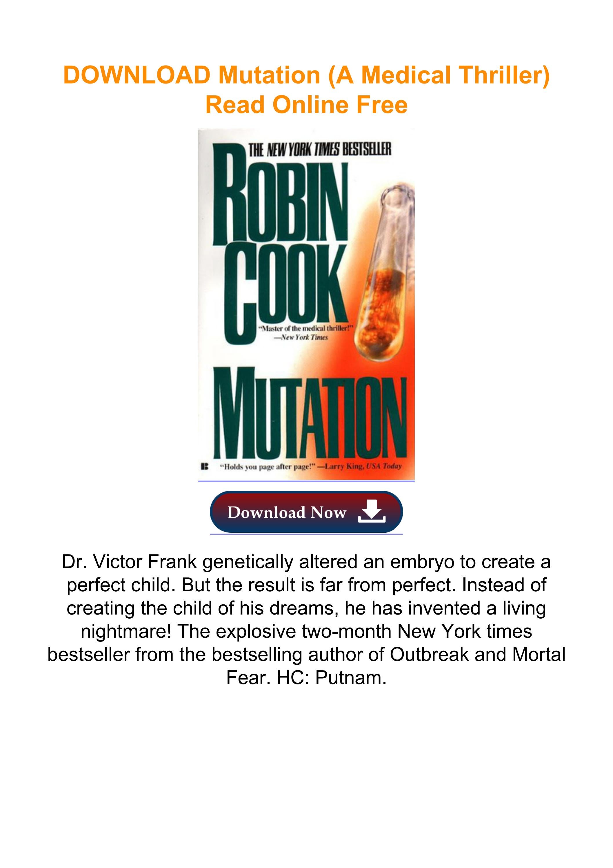 DOWNLOAD Mutation (A Medical Thriller) Read Online Free by pudinglele ...