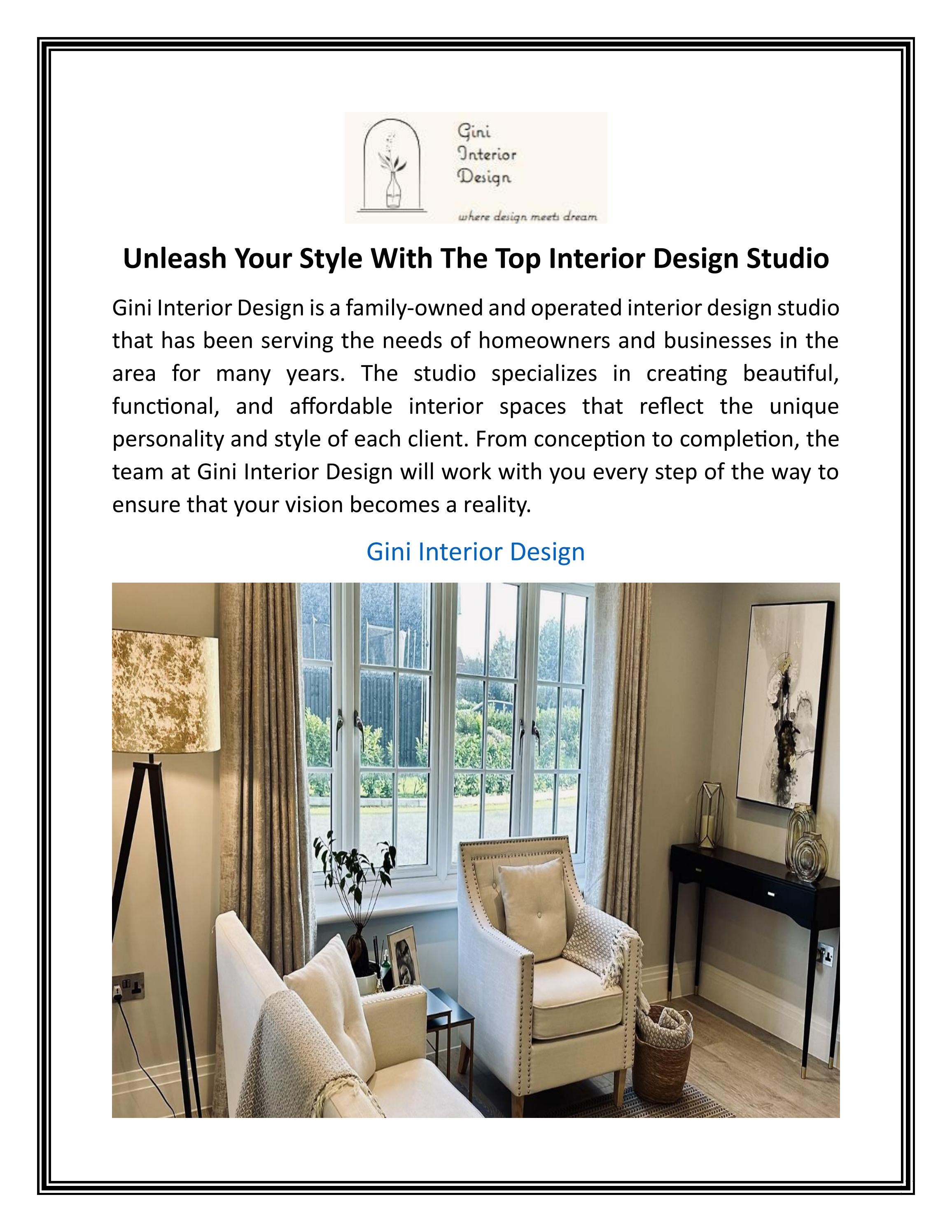 Unleash Your Style With The Top Interior Design Studio by ...